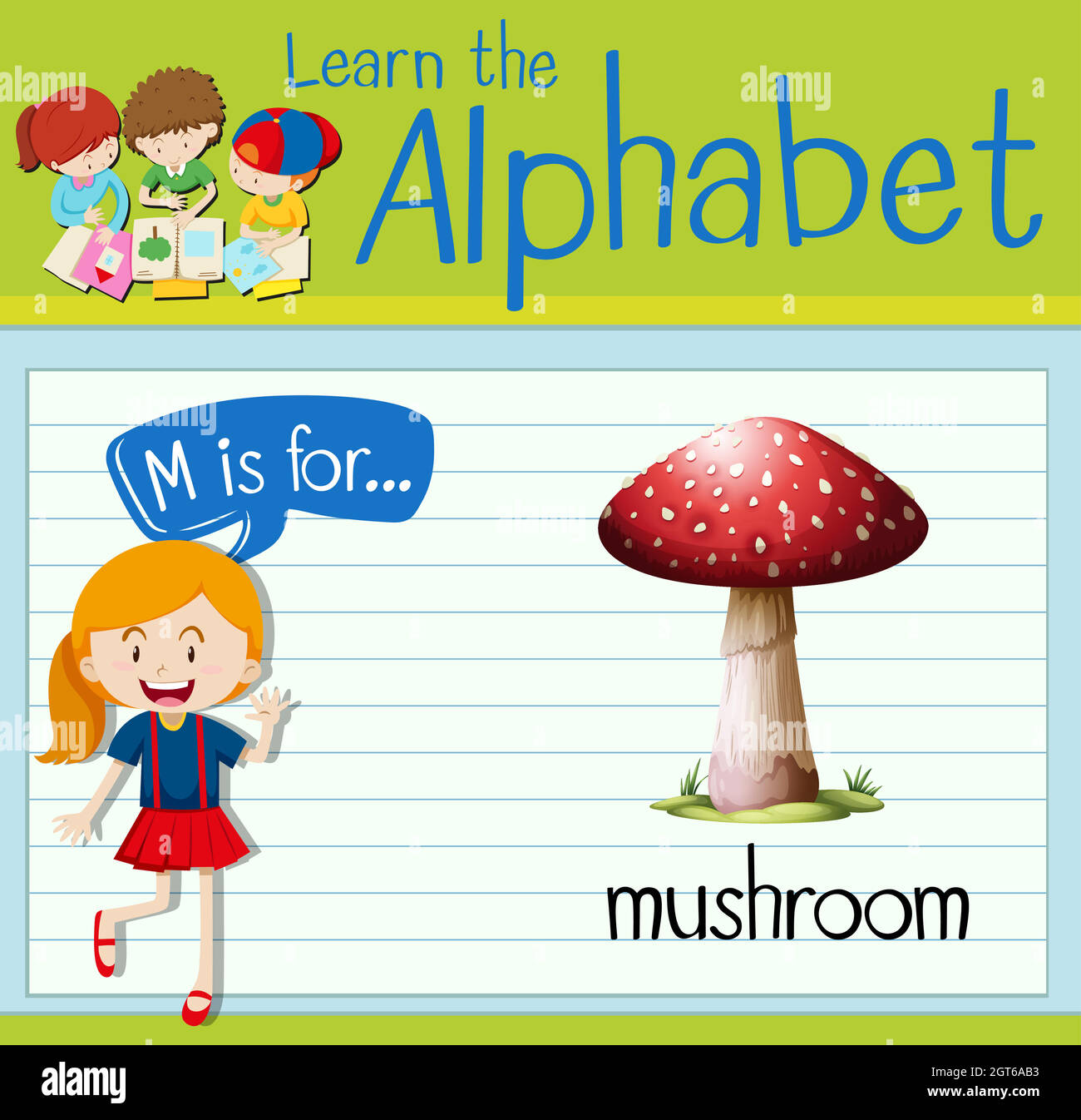 Flashcard letter M is for mushroom Stock Vector Image & Art - Alamy