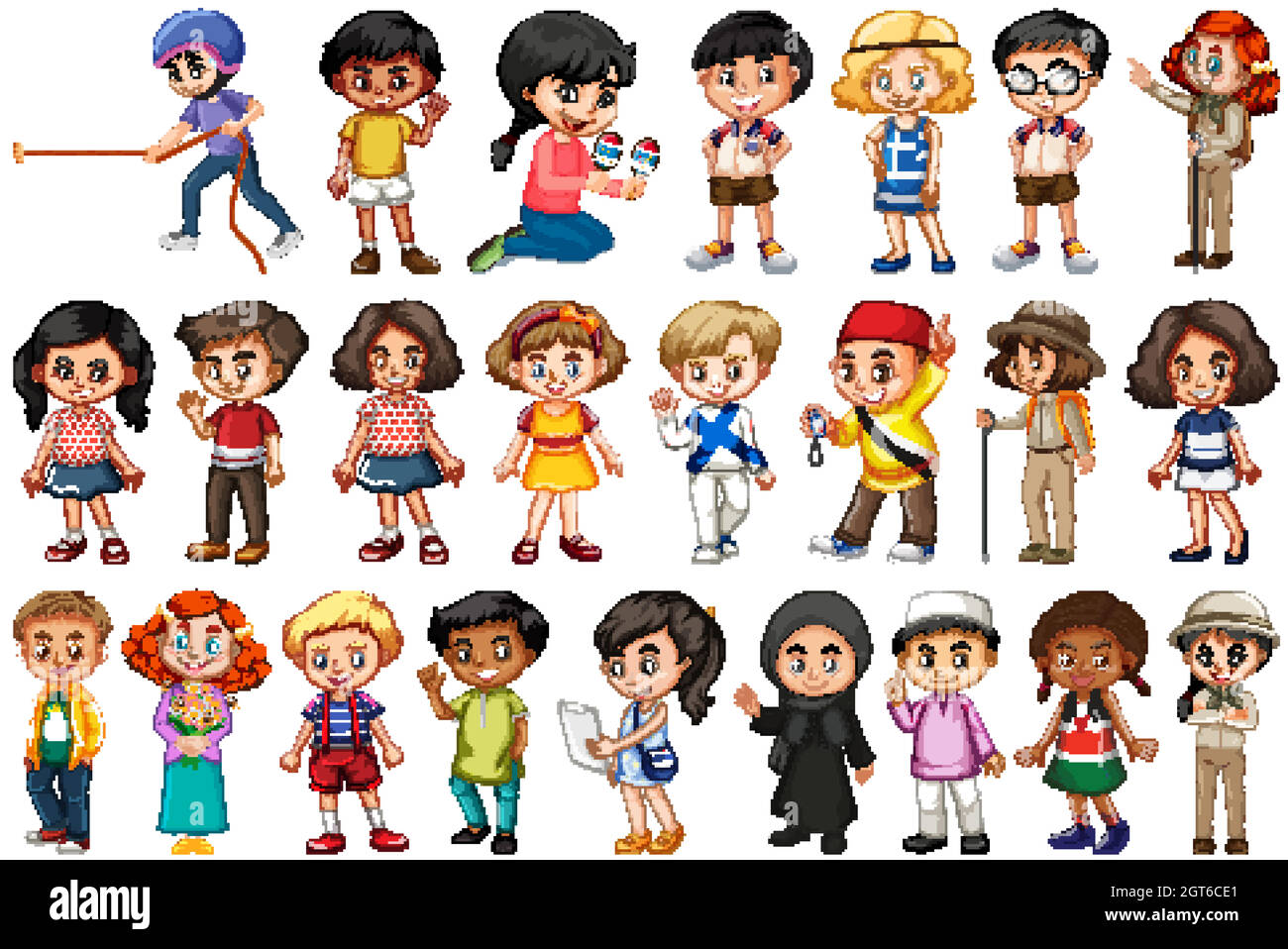 Large group hiking children hi-res stock photography and images - Alamy