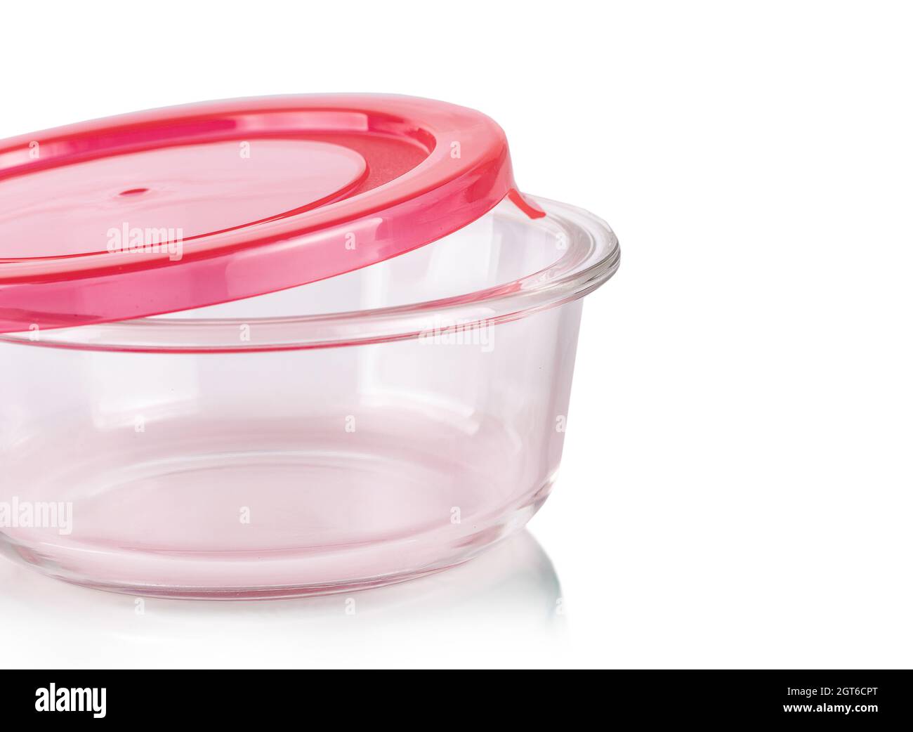 Glass Food Container With Red Plastic Lid Isolated On White Background ...