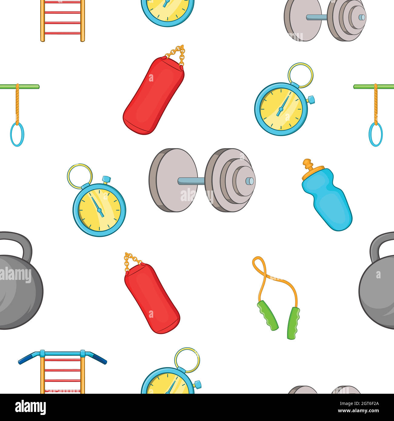 Exercise in gym pattern, cartoon style Stock Vector Image & Art - Alamy