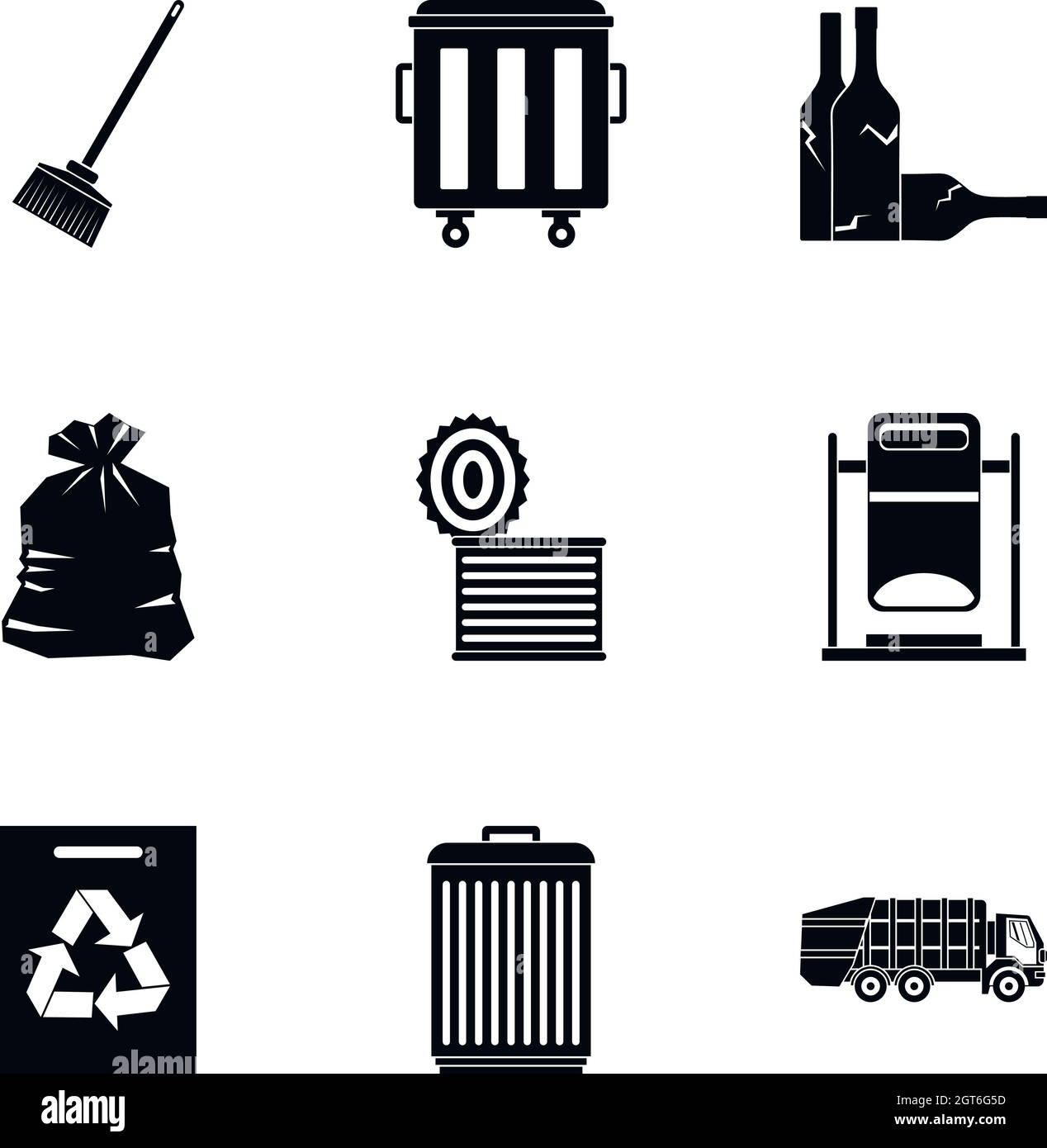 Trash icons set, simple style Stock Vector Image & Art - Alamy