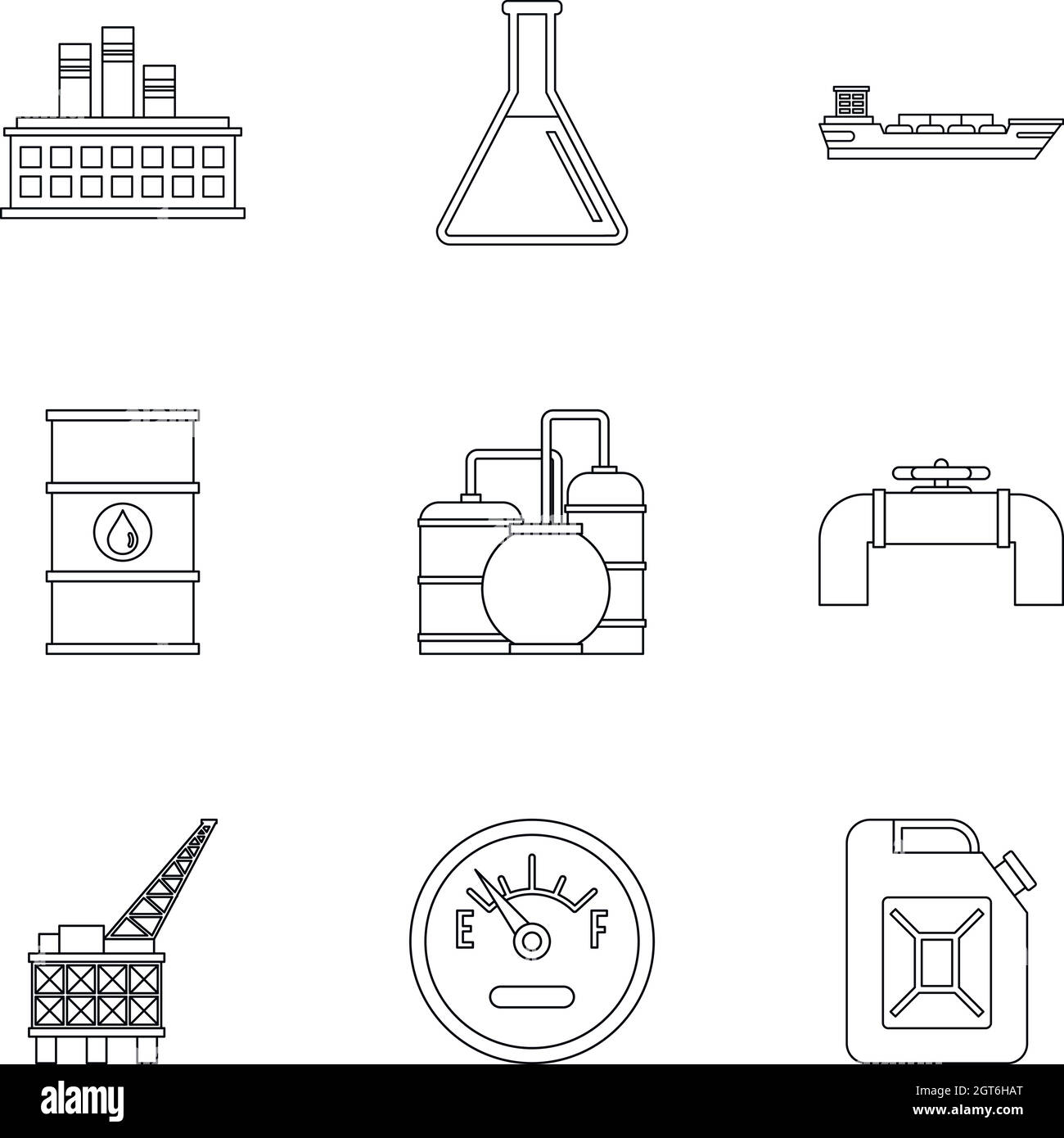 Fuel icons set, outline style Stock Vector Image & Art - Alamy