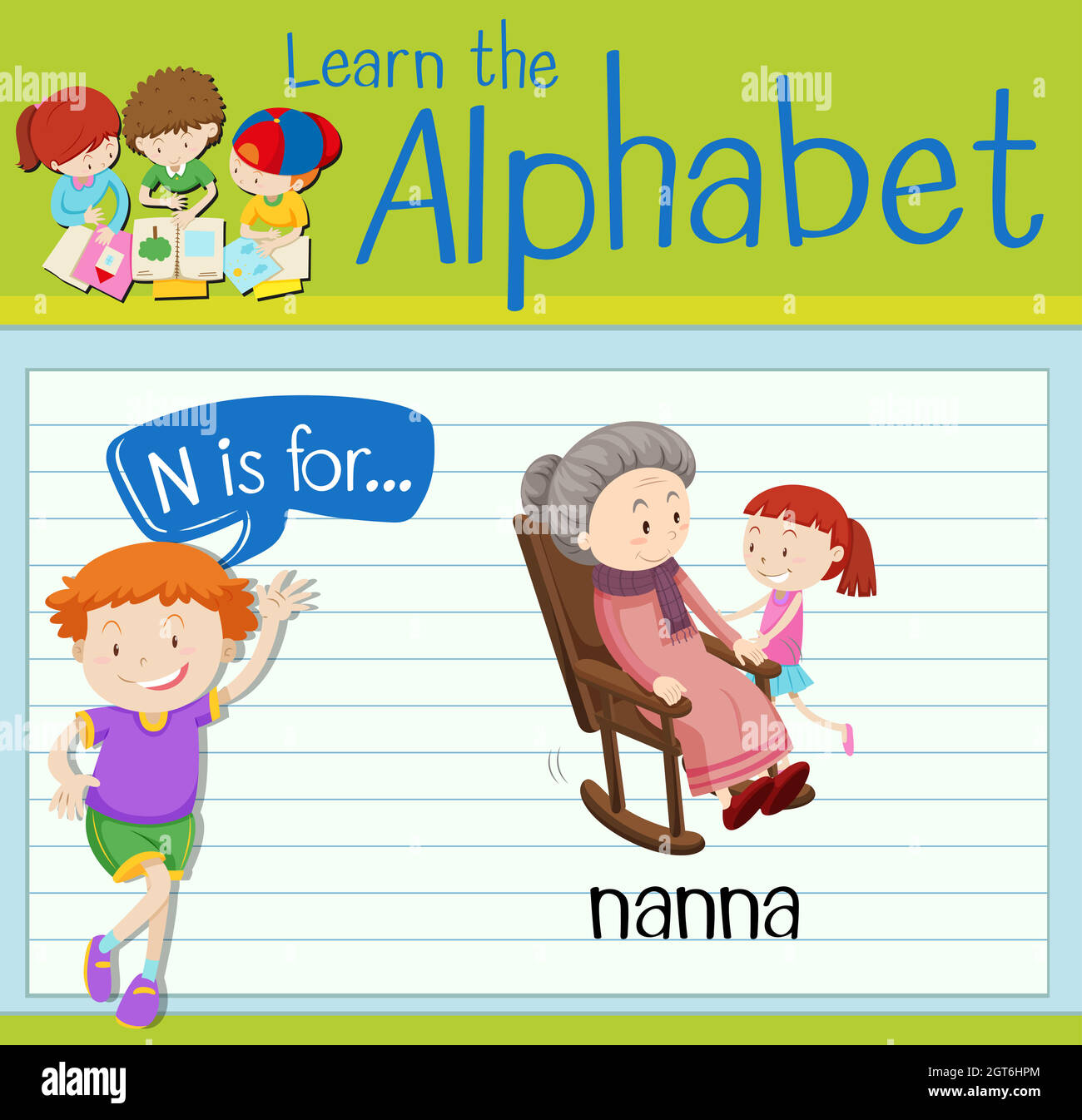 Flashcard letter N is for nanna Stock Vector Image & Art - Alamy