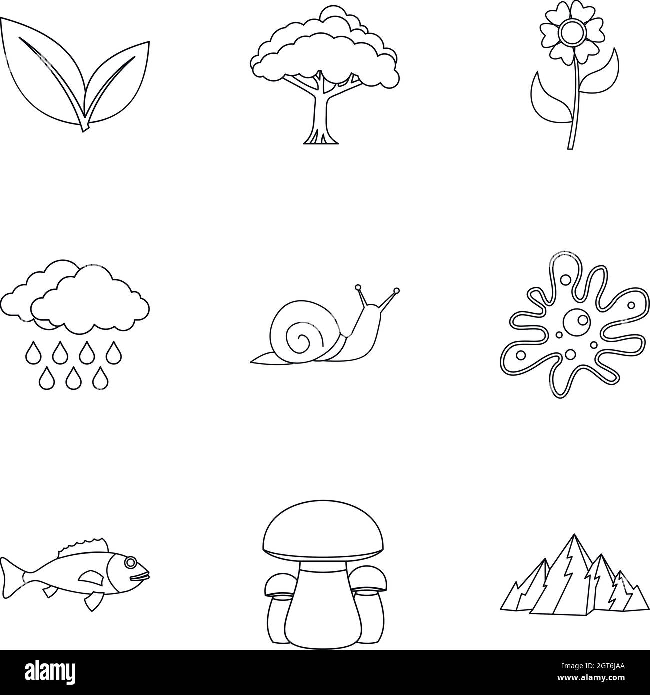 Nature icons set, outline style Stock Vector Image & Art - Alamy