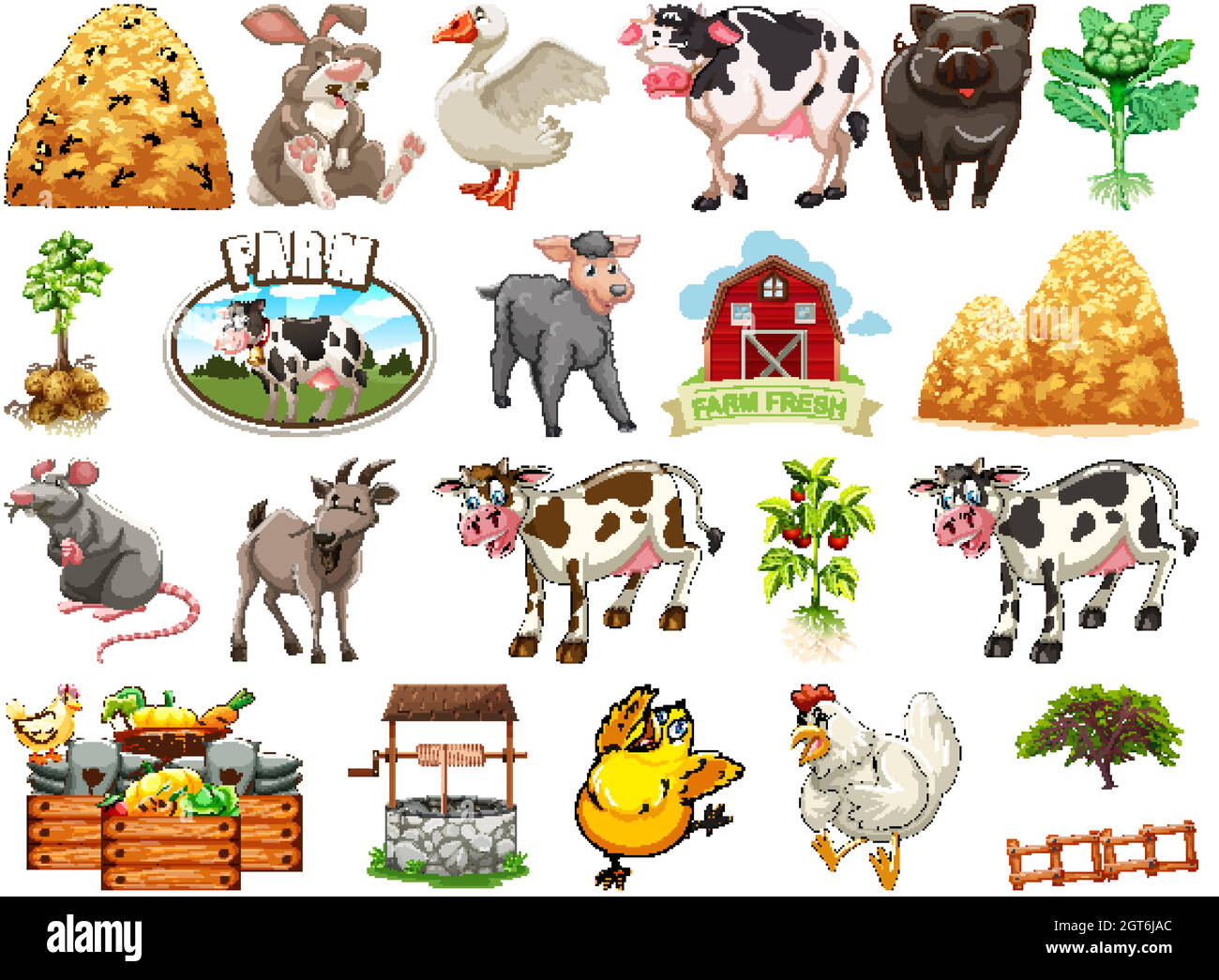 Set of farm element Stock Vector Image & Art - Alamy