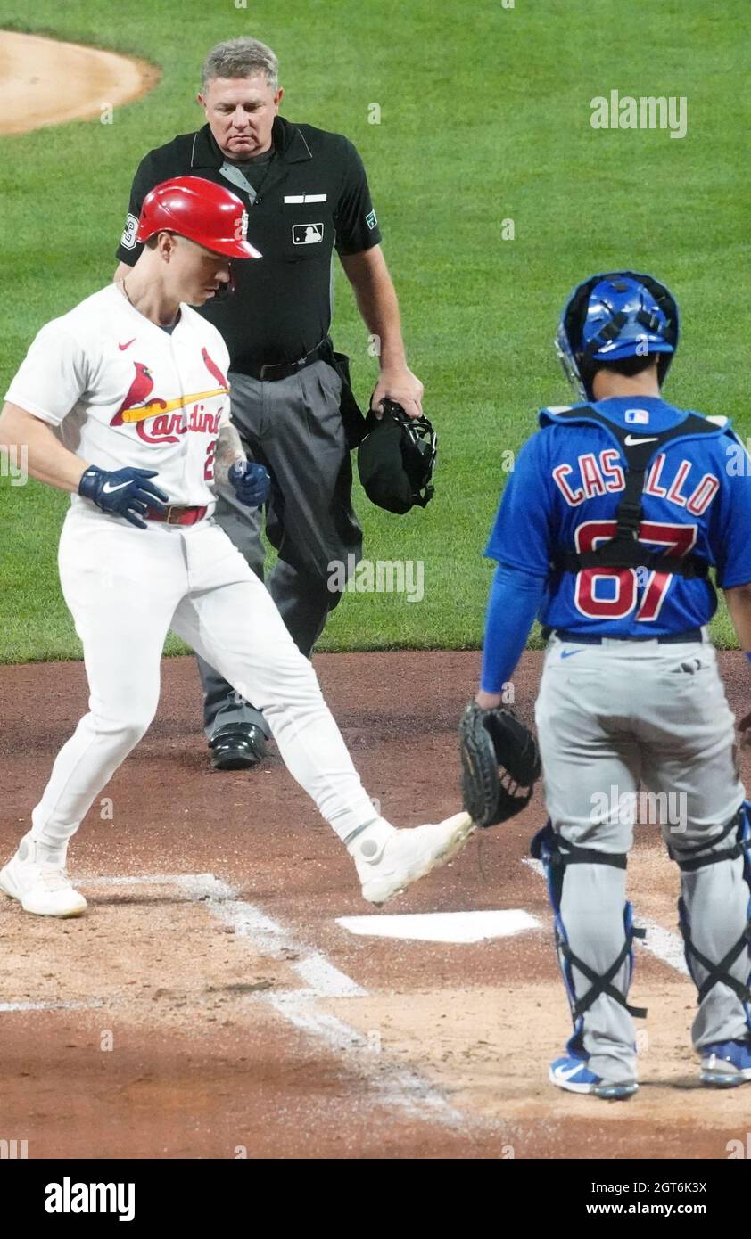 St. Louis, USA. 02nd Oct, 2021. St. Louis Cardinals Tyler O'Neill steps ...
