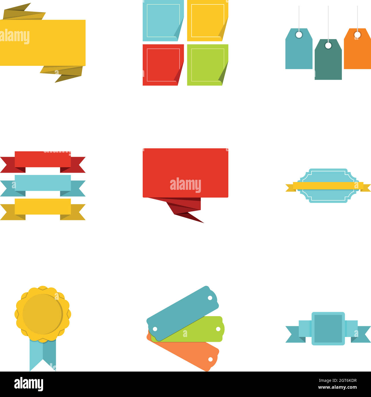 Badge icons set, flat style Stock Vector Image & Art - Alamy