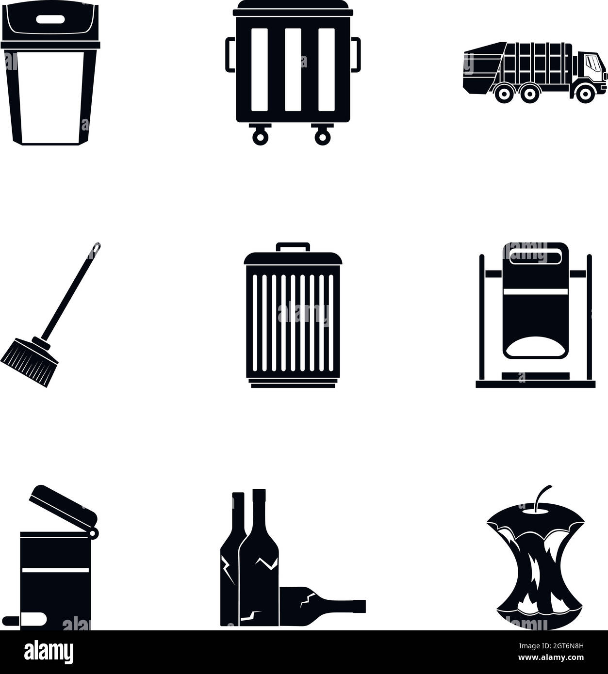 Garbage icons set, simple style Stock Vector Image & Art - Alamy