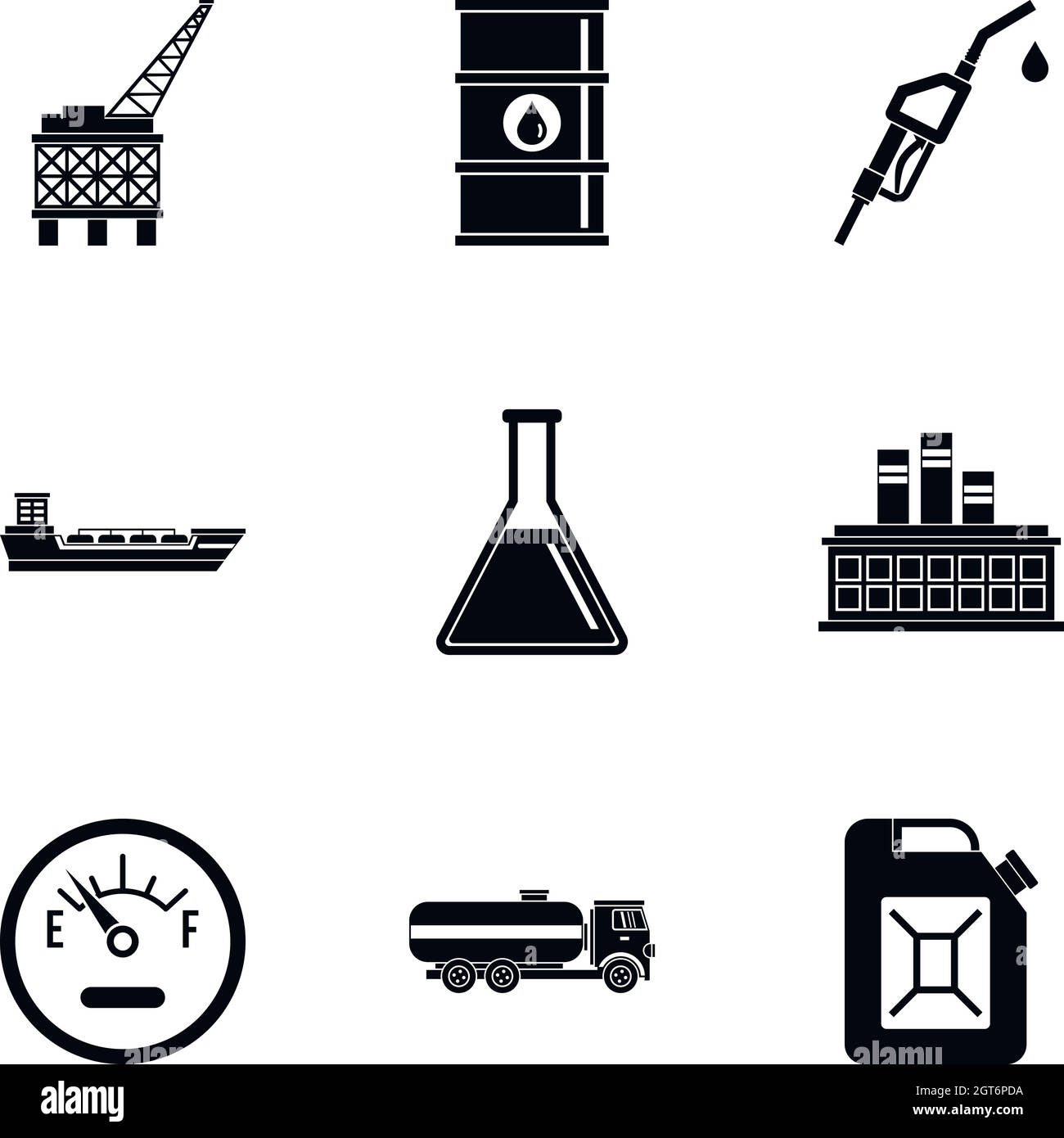 Gasoline icons set, simple style Stock Vector Image & Art - Alamy