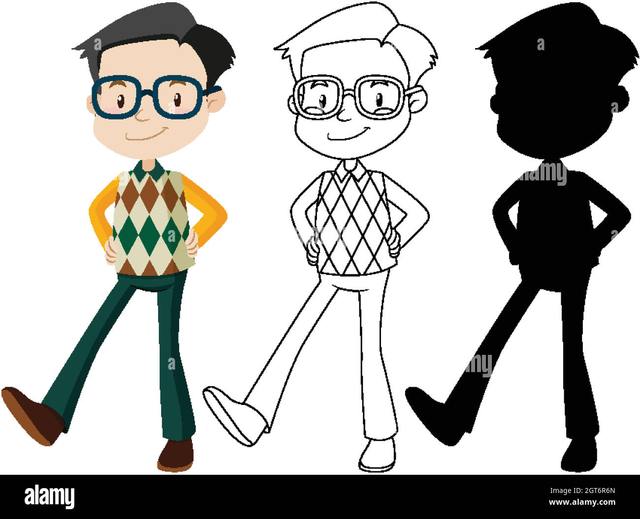 Nerdy man cartoon character set Stock Vector Image & Art - Alamy