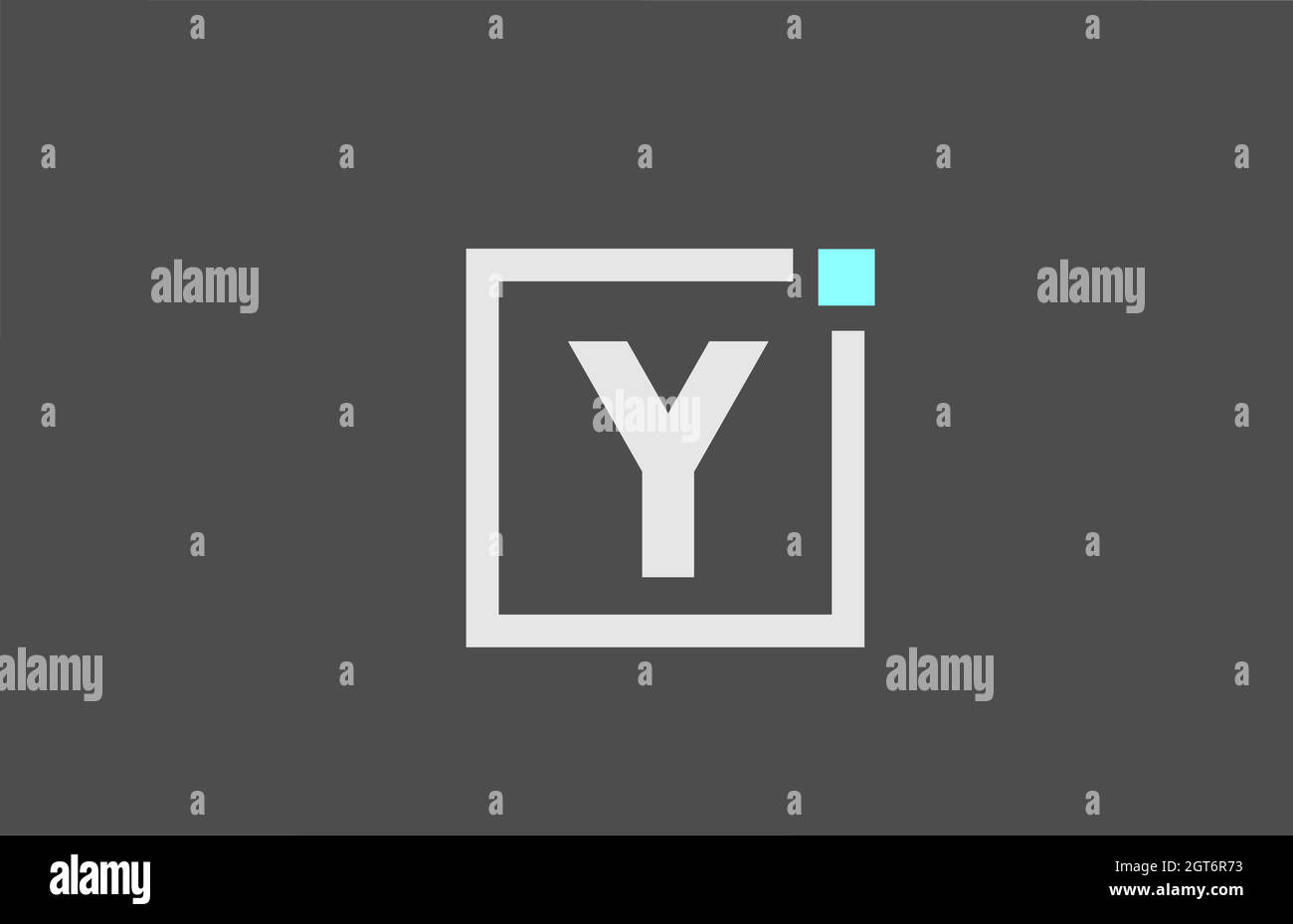 grey Y alphabet letter icon logo. Square design for company and ...