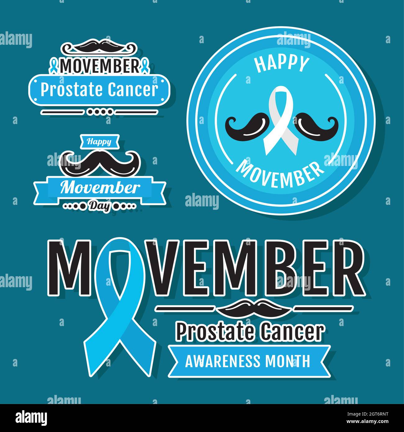 movember campaign four emblems Stock Vector Image & Art - Alamy