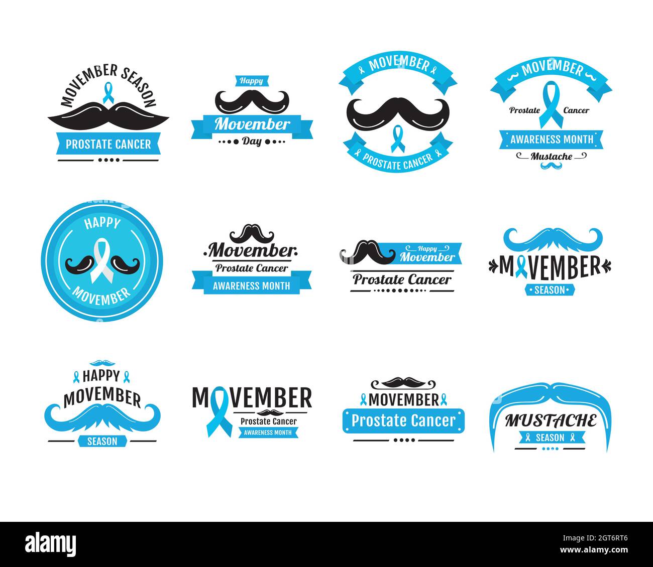 twelve movember campaign emblems Stock Vector Image & Art - Alamy
