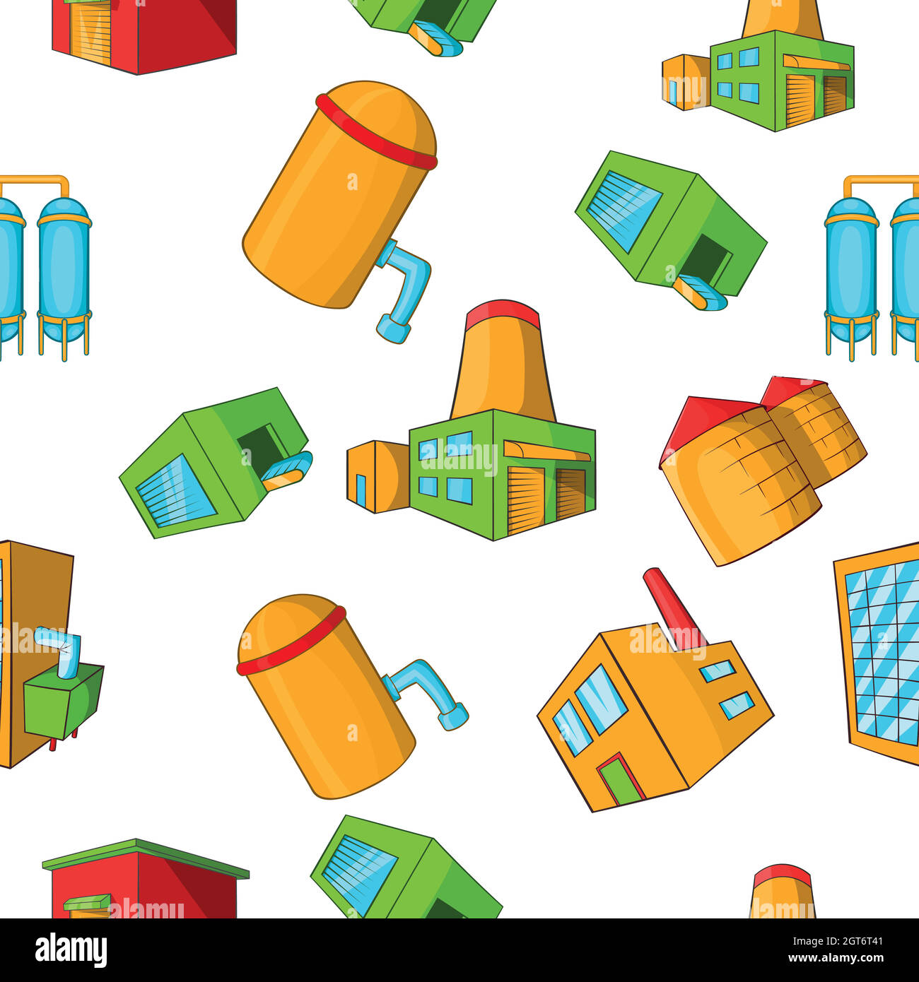 Production plant pattern, cartoon style Stock Vector Image & Art - Alamy
