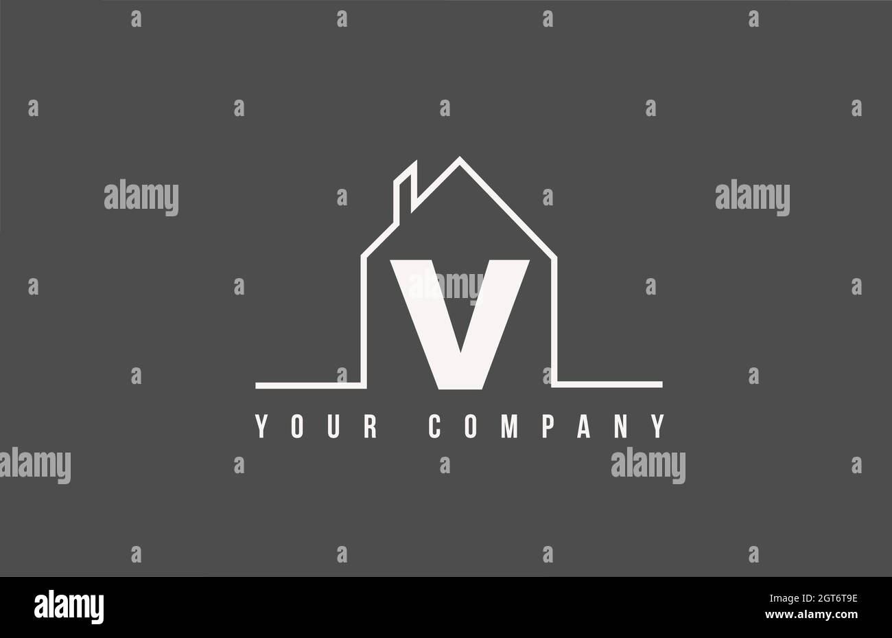 V alphabet letter icon logo of a home. Real estate house design for ...
