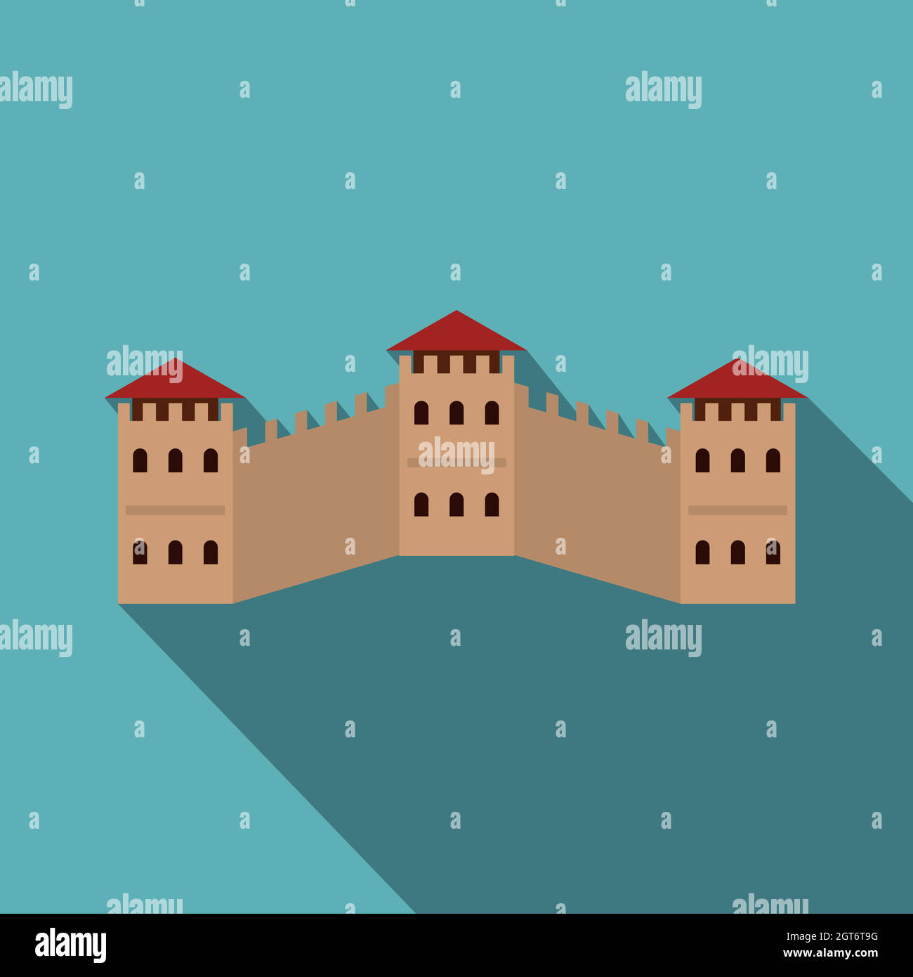 Majestic Great Wall of China icon, flat style Stock Vector Image & Art ...