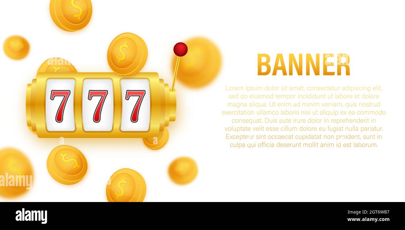 Retro banner for game background design. Winner banner. Slot machine ...
