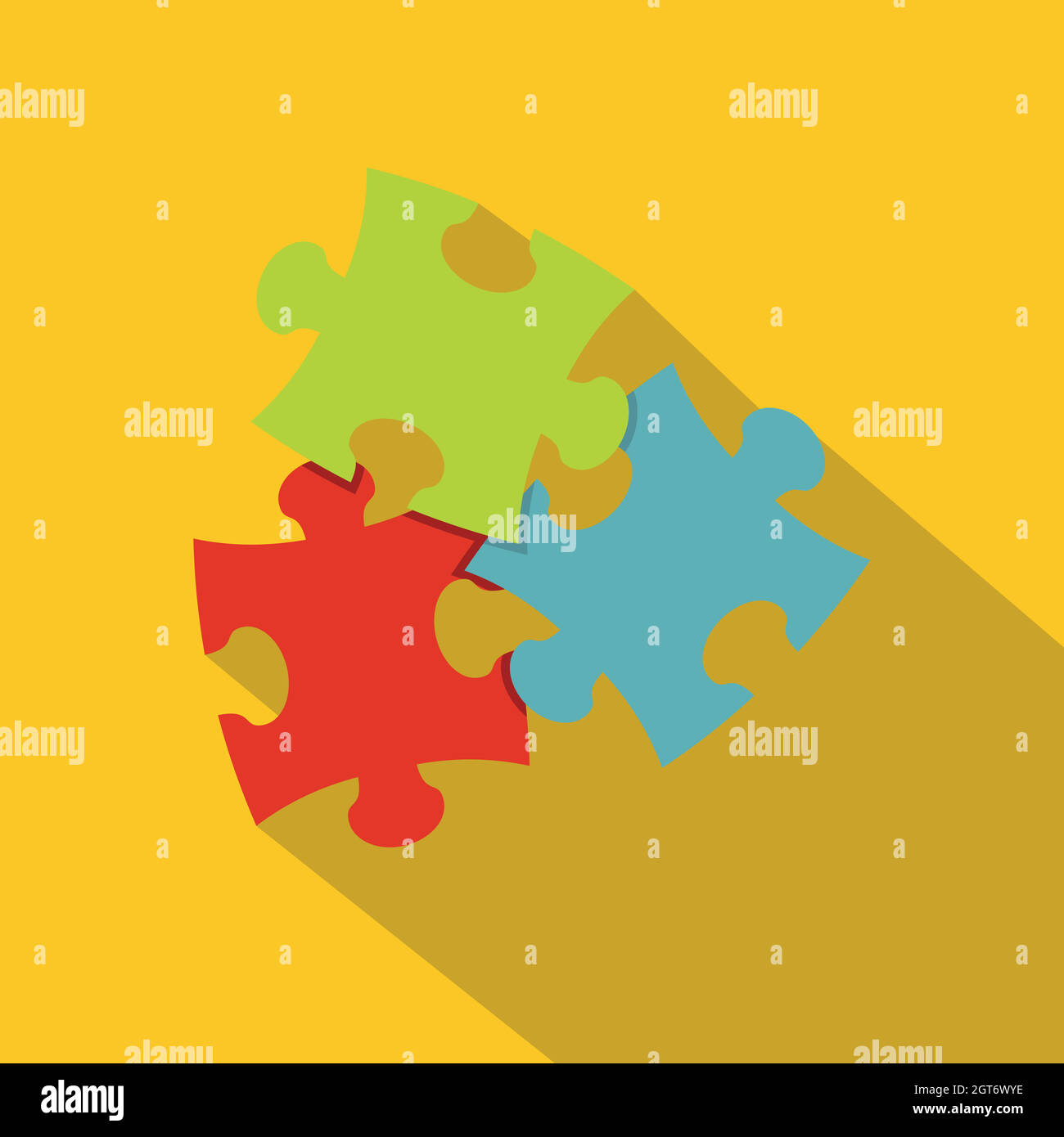 Flat green jigsaw puzzle Stock Vector Images - Alamy
