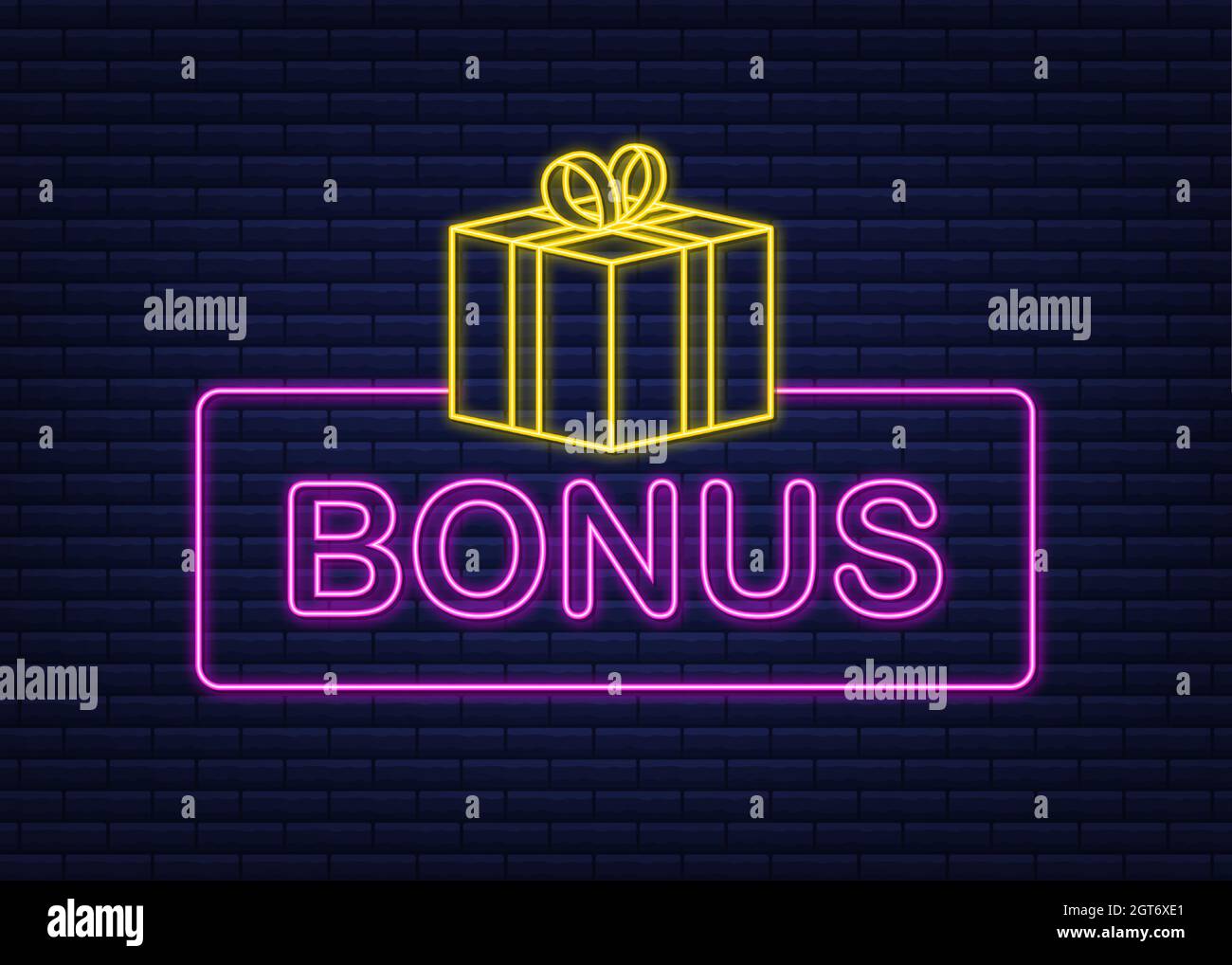 Bonus for promotion design. Neon icon. Discount banner promotion ...