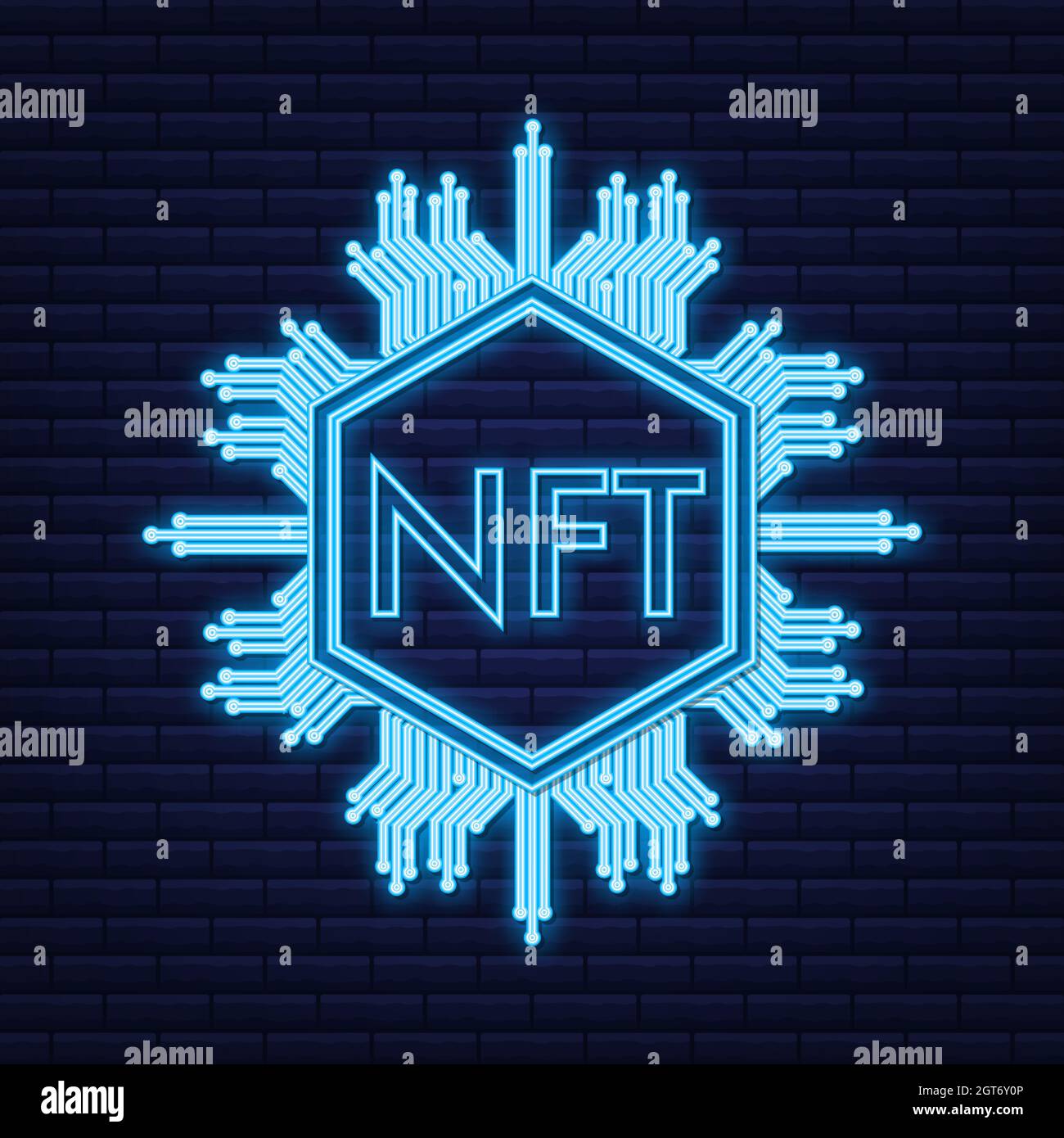Neon art pattern with nft for game background design. Crypto currency ...