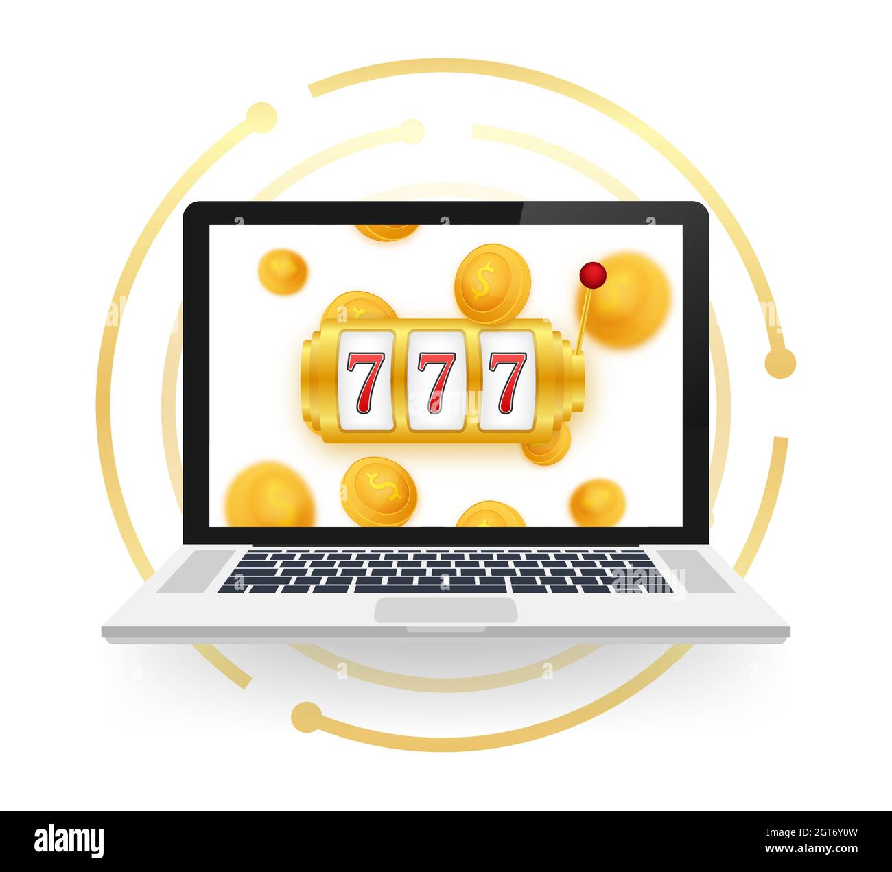 Retro banner for game background design. Winner banner. Slot machine ...