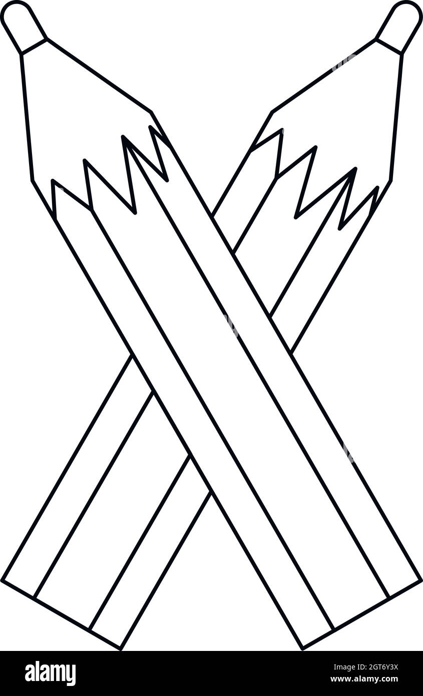 Pencils icon, outline style Stock Vector Image & Art - Alamy