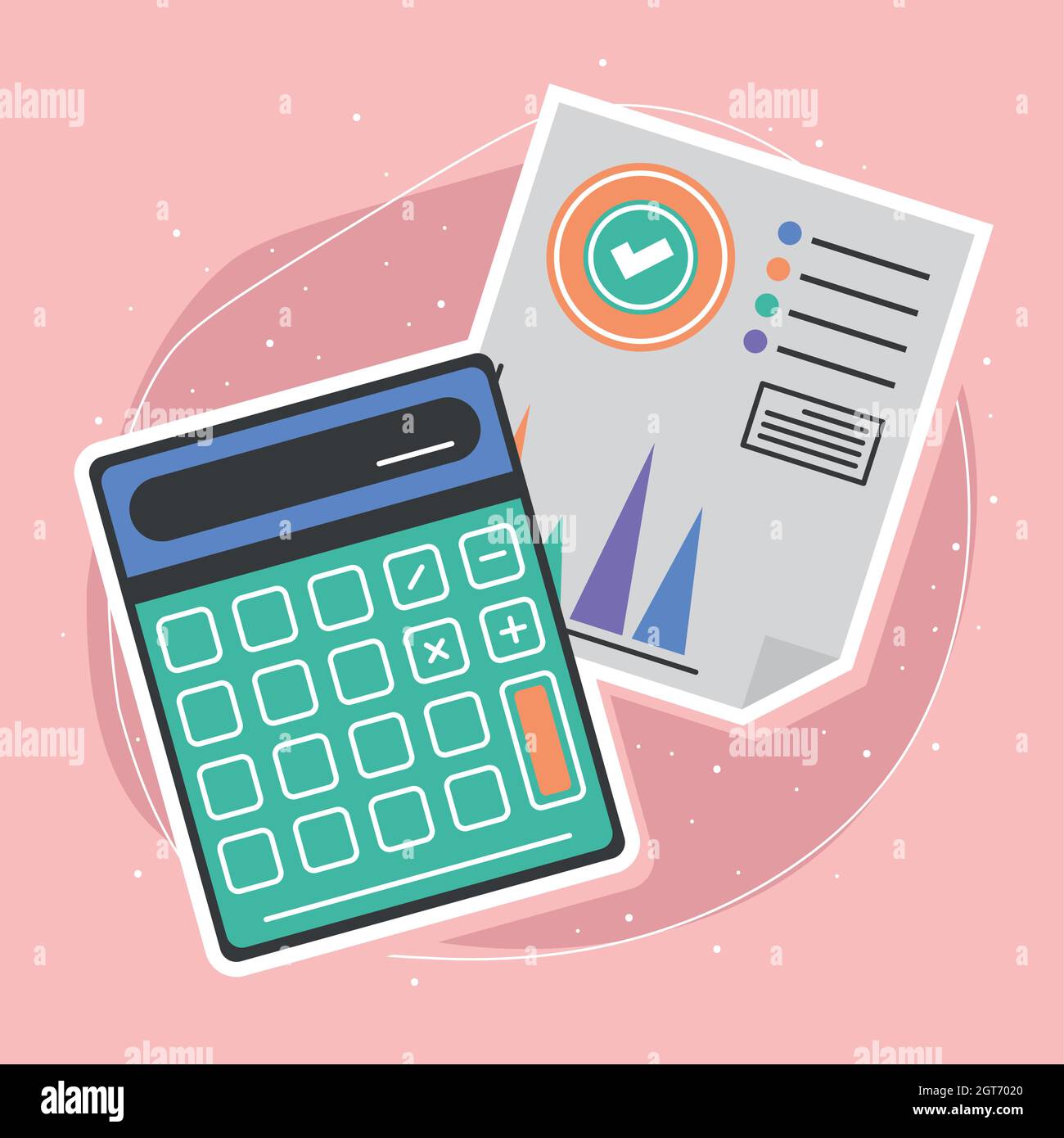 financial calculator and report Stock Vector Image & Art - Alamy