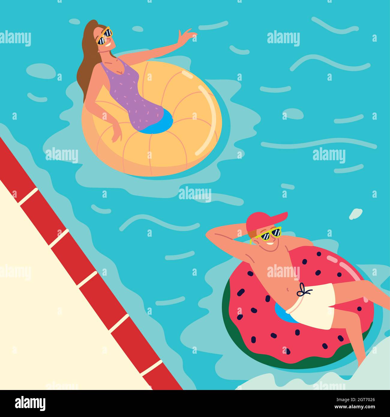 People float in swimming Stock Vector Images - Alamy