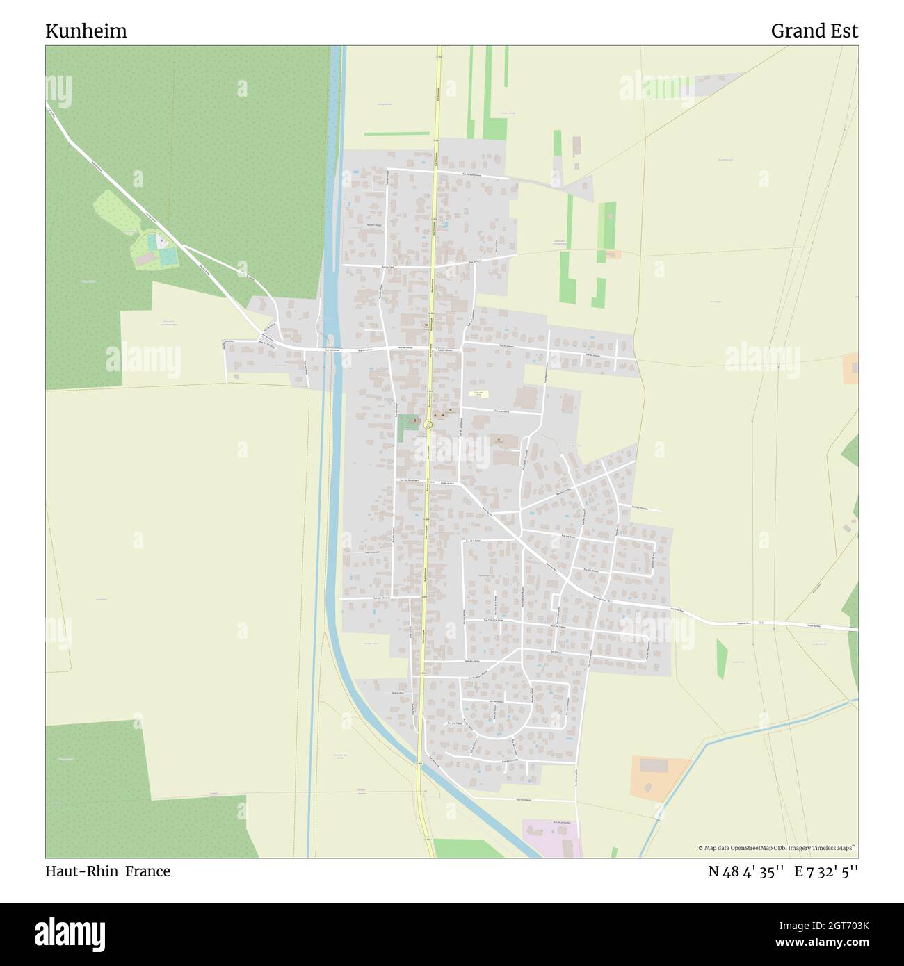 Kunheim, Haut-Rhin, France, Grand Est, N 48 4' 35'', E 7 32' 5'', map ...