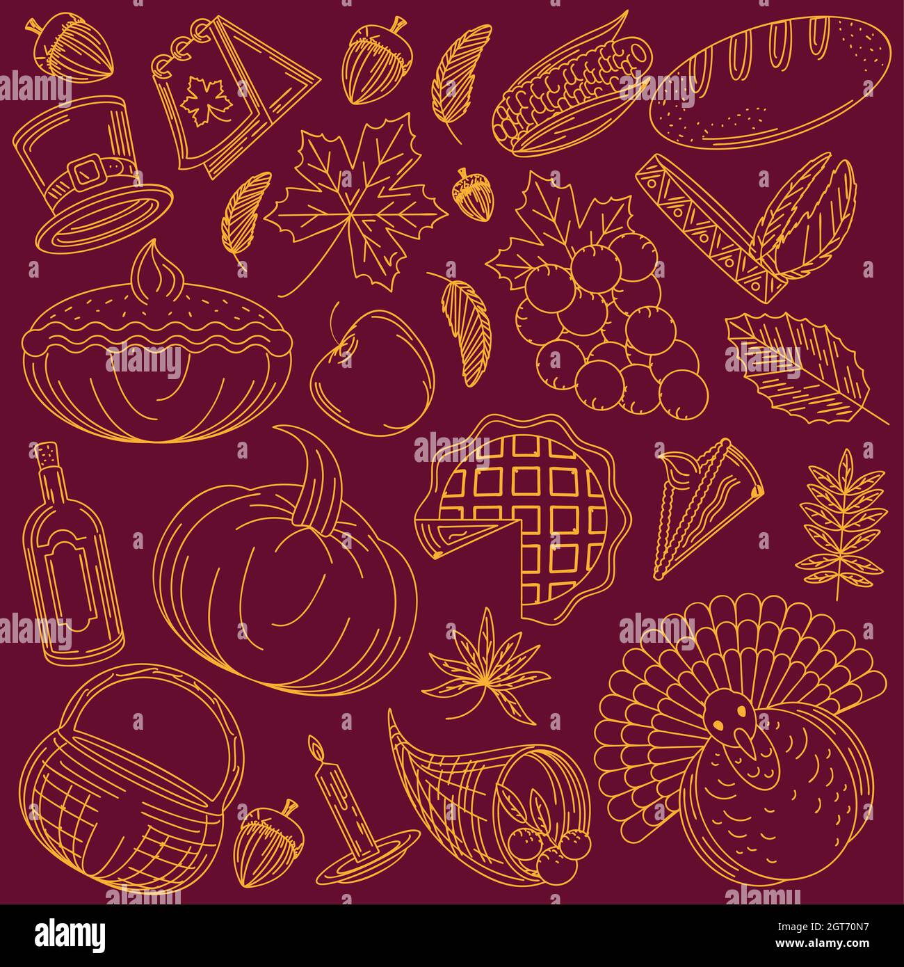Thanksgiving turkey pumpkin bread Stock Vector Images - Alamy