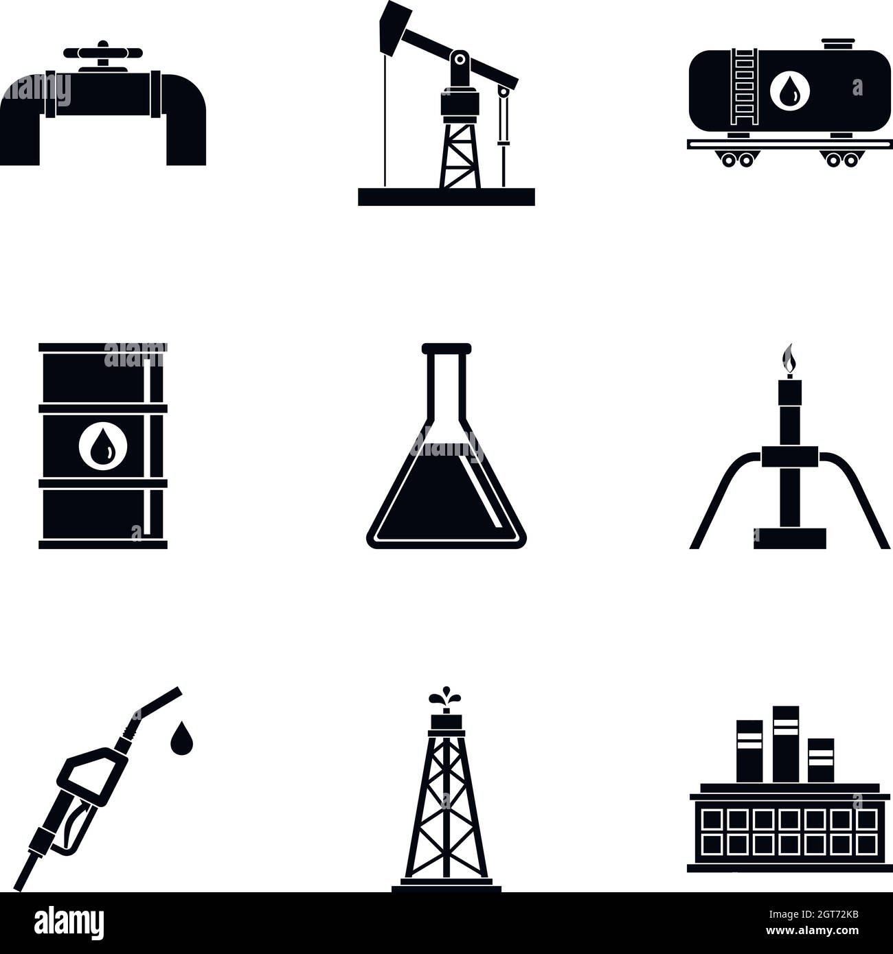 Oil production icons set, simple style Stock Vector Image & Art - Alamy