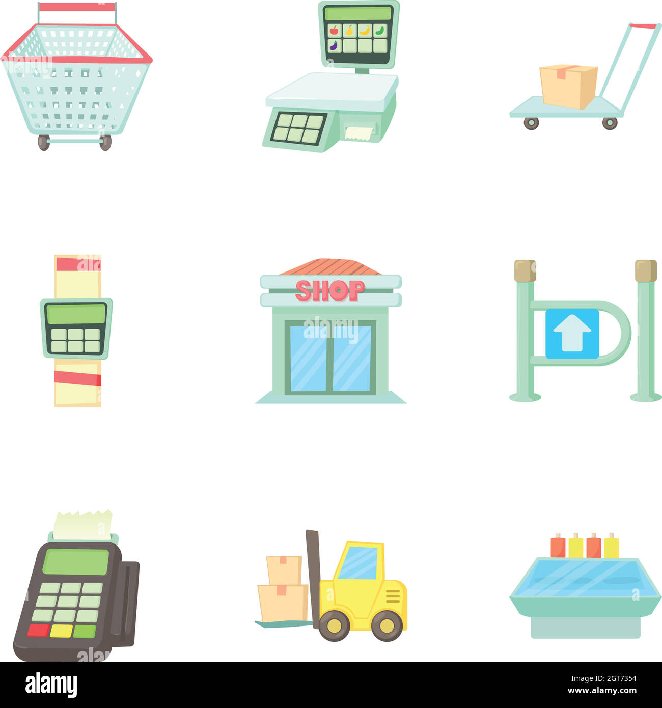 Market icons set, cartoon style Stock Vector Image & Art - Alamy