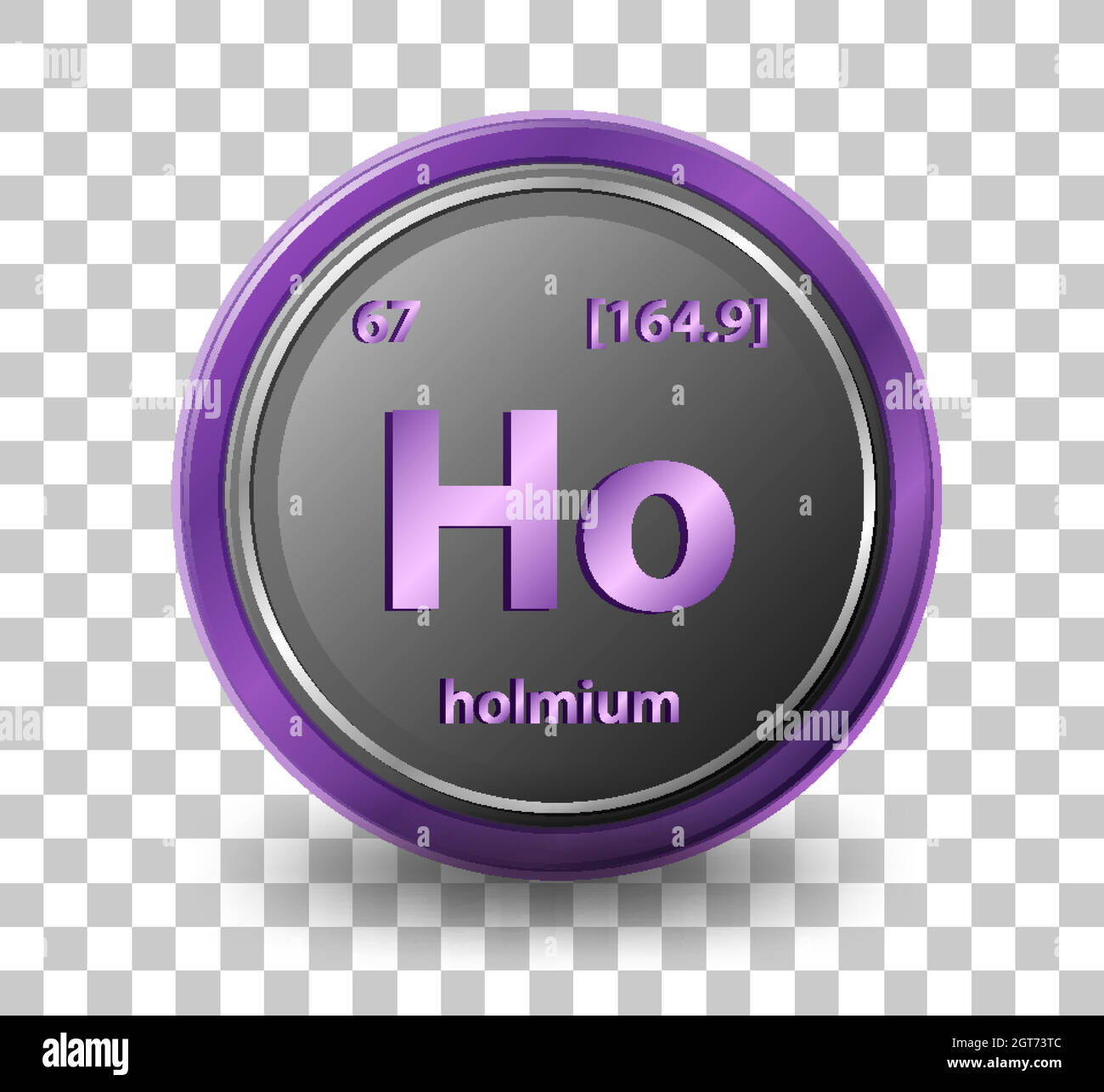 Holmium chemical element. Chemical symbol with atomic number and atomic ...