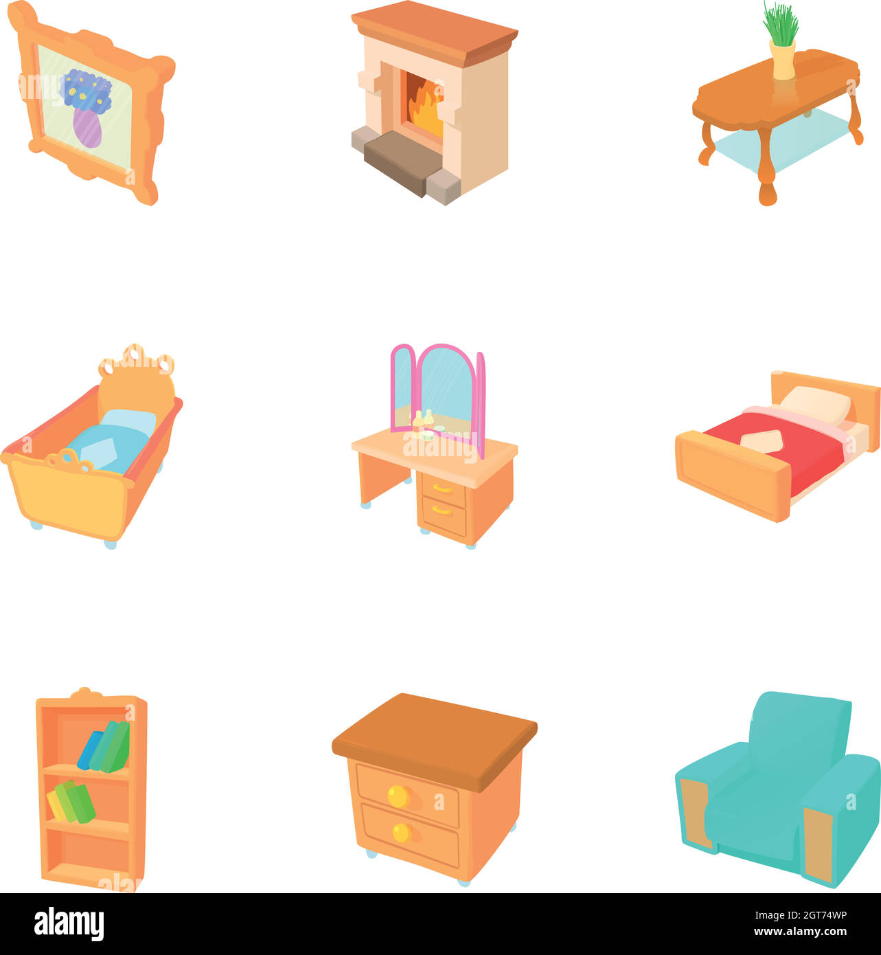 Home environment icons set, cartoon style Stock Vector Image & Art - Alamy