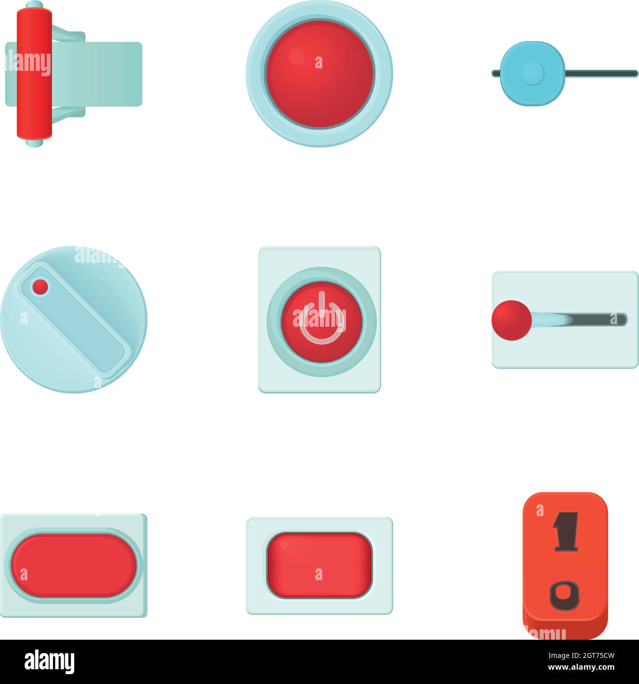 Button types icons set, cartoon style Stock Vector Image & Art - Alamy