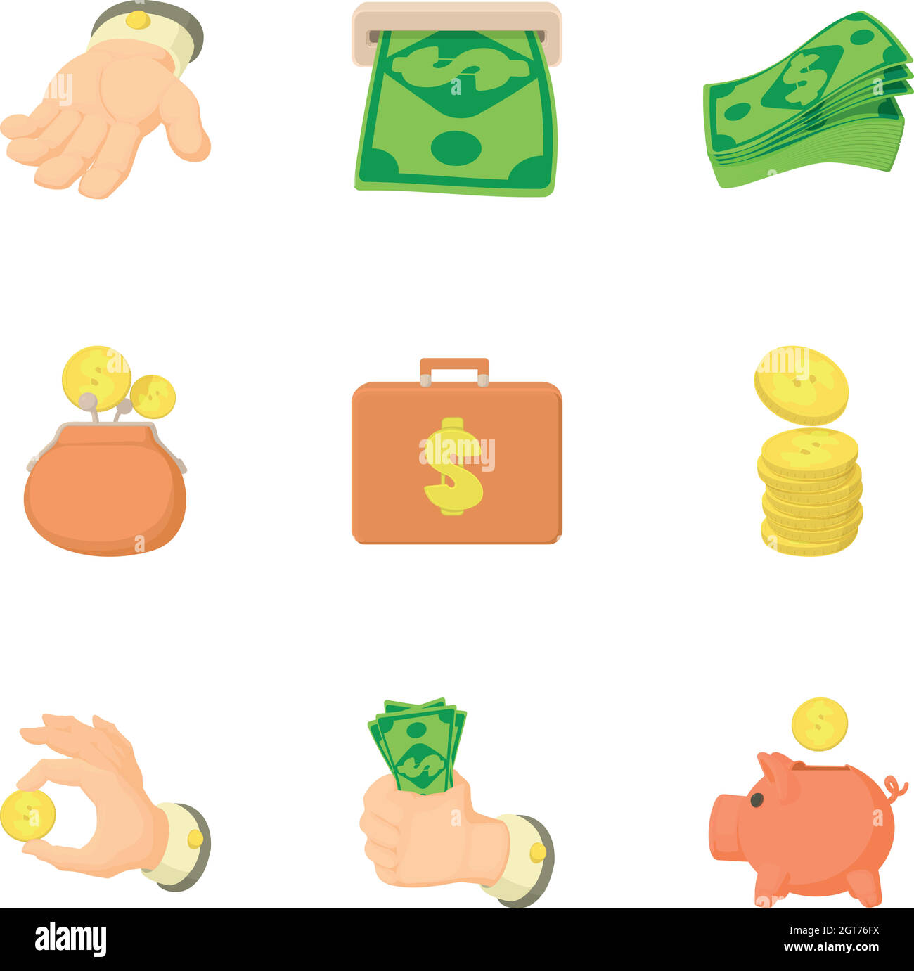 Set money payment icons Cut Out Stock Images & Pictures - Alamy