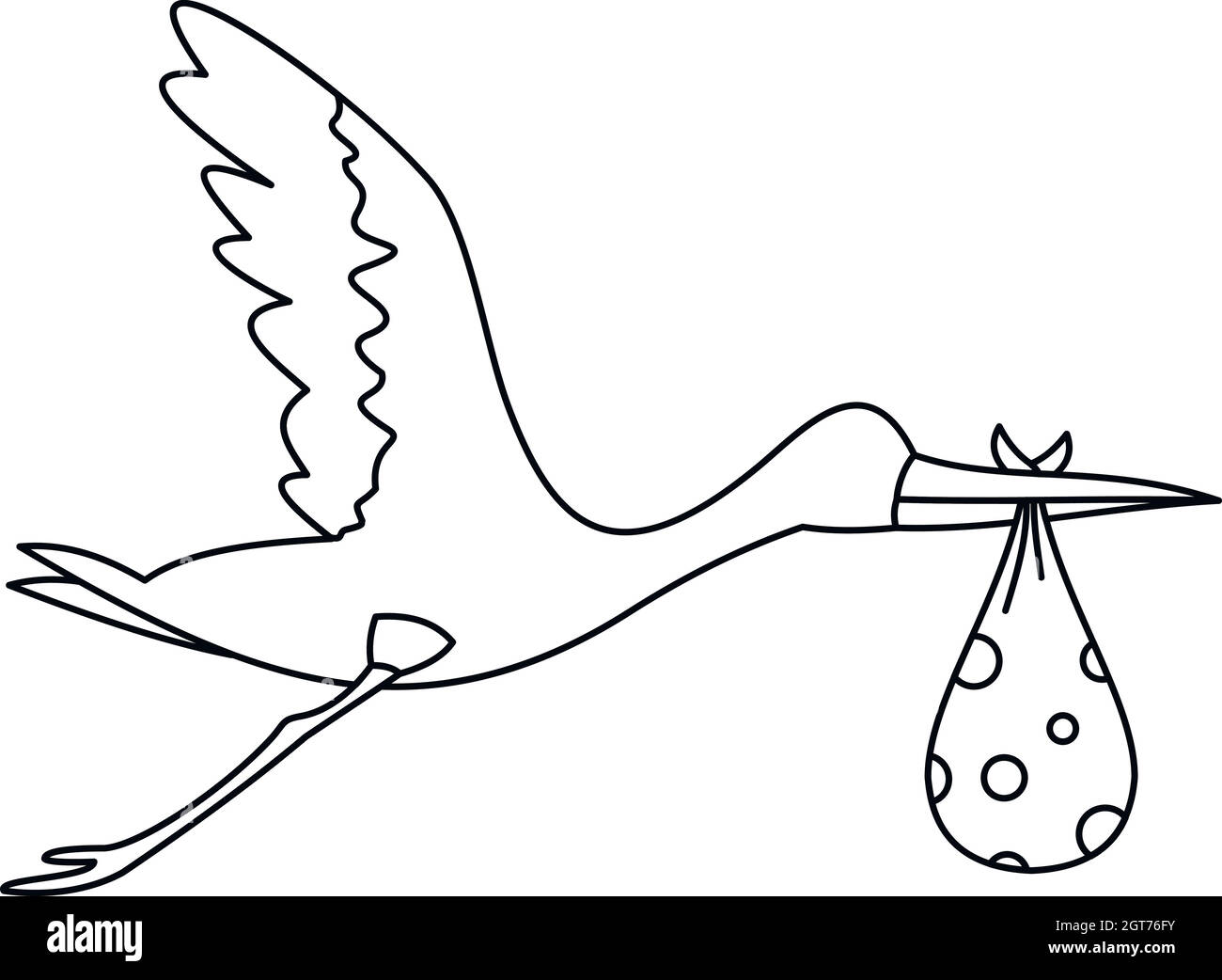 Flying bird black line Stock Vector Images - Alamy