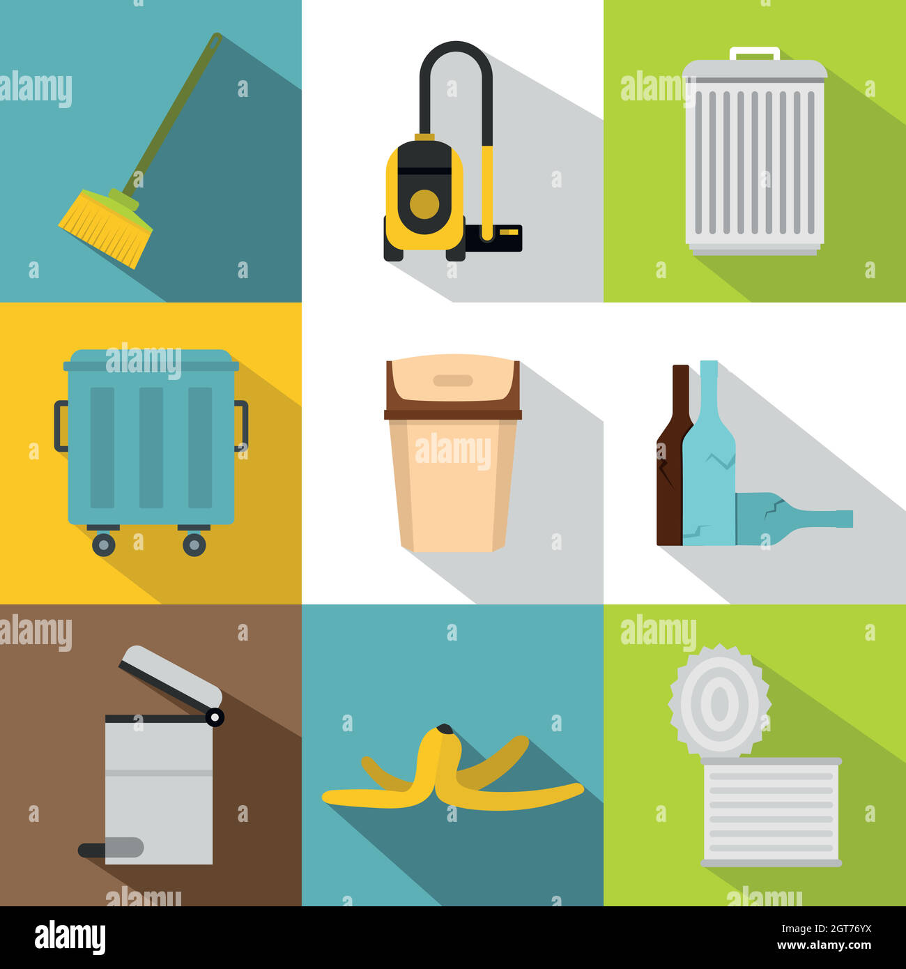 Waste icons set, flat style Stock Vector Image & Art - Alamy