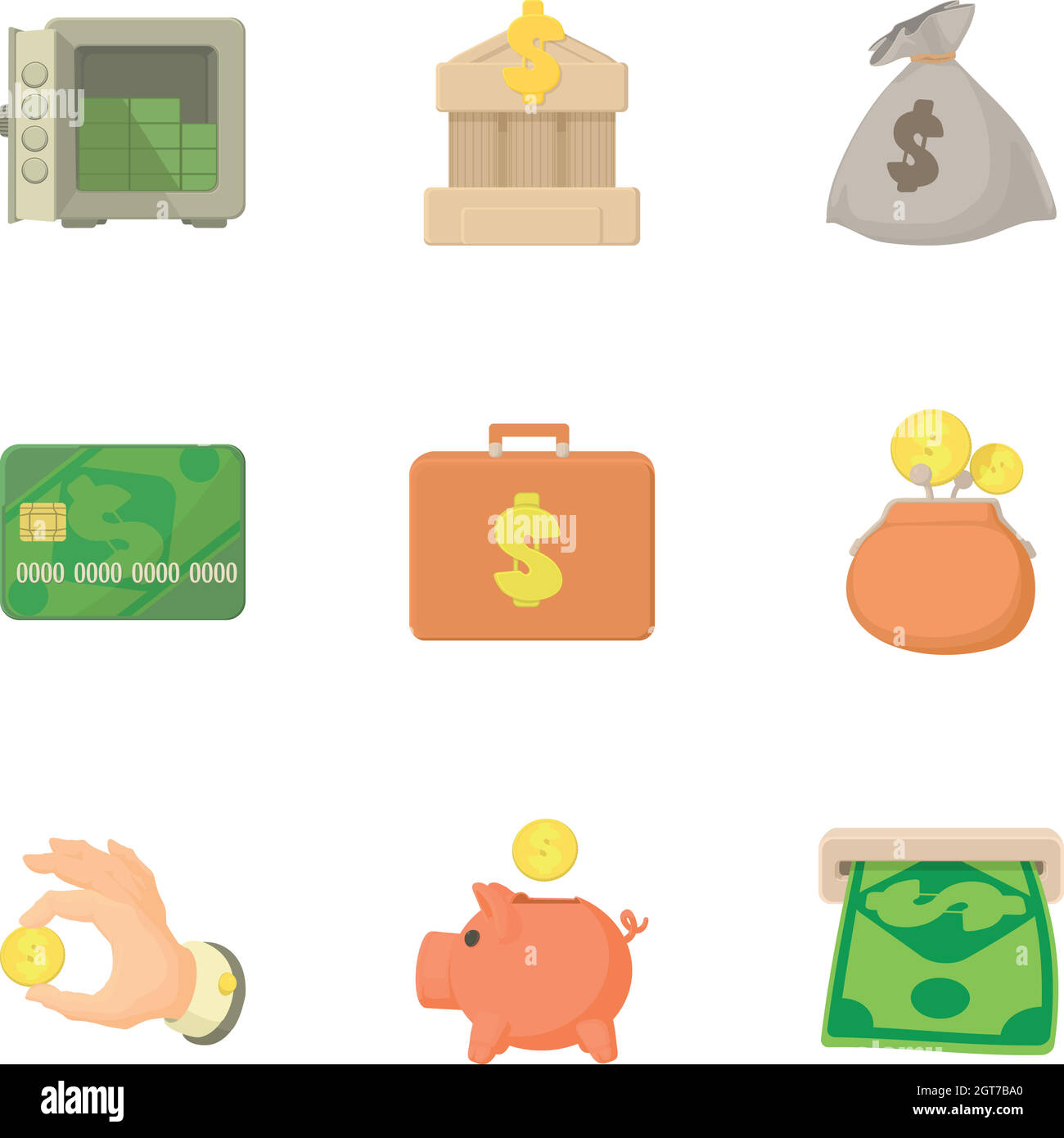 Piggy bank saving coin set Stock Vector Images - Alamy