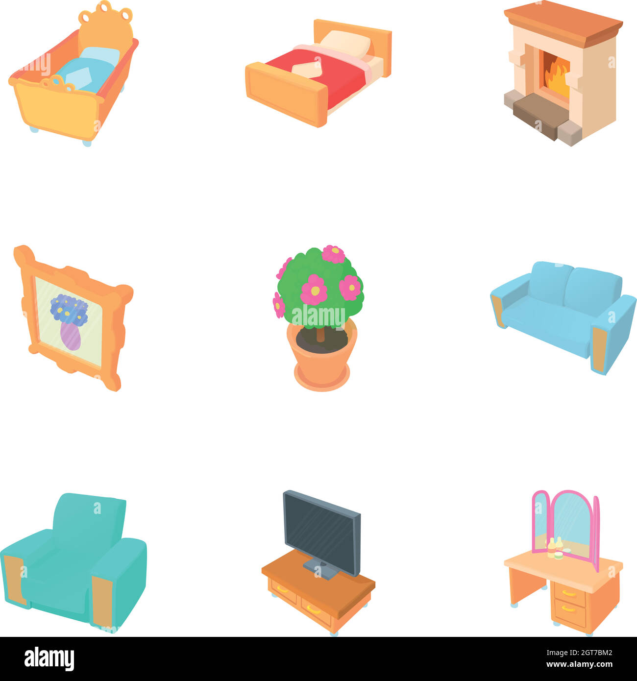 Interior design icons high Cut Out Stock Images & Pictures - Alamy