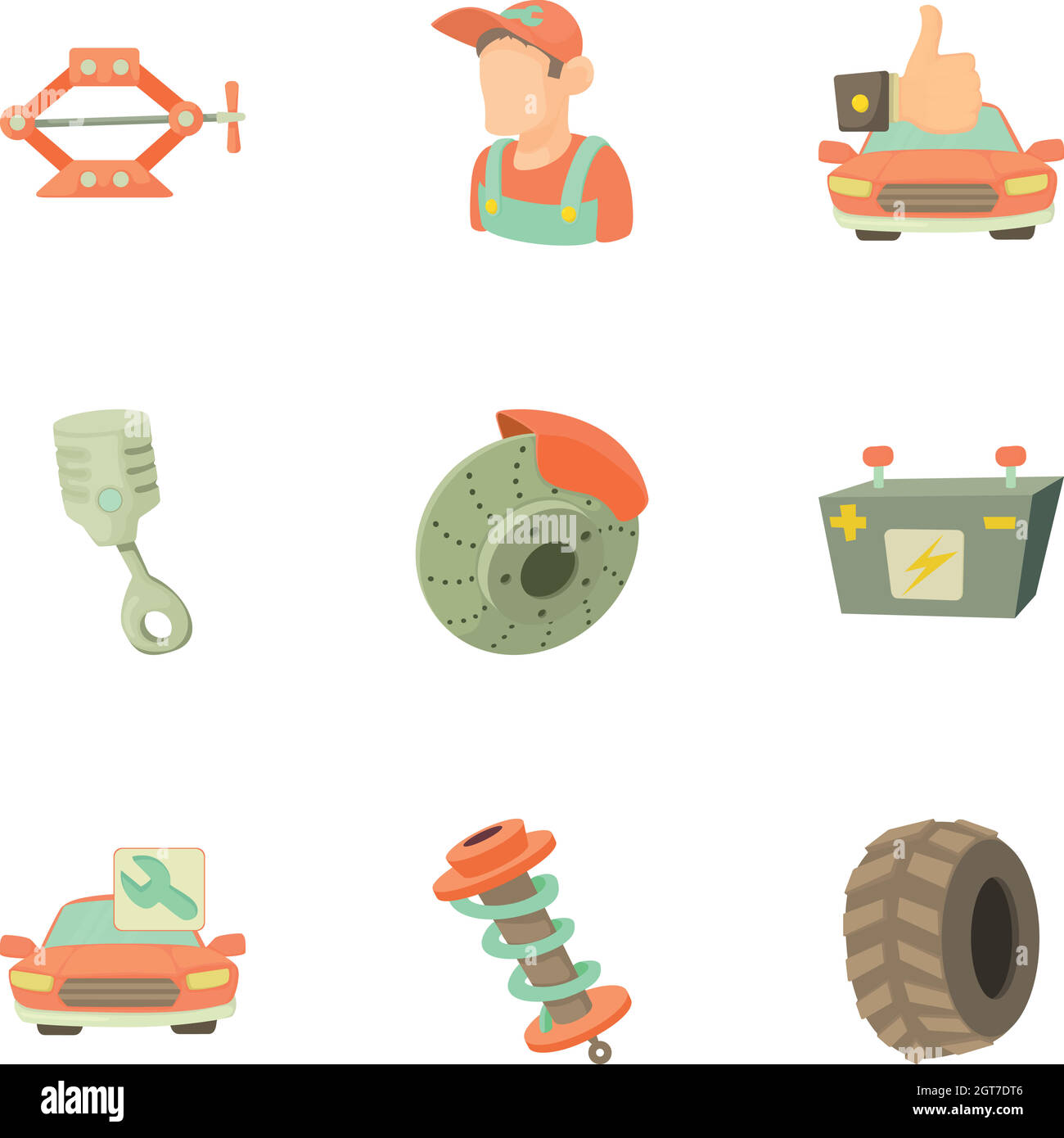Car repairs icons set, cartoon style Stock Vector Image & Art - Alamy