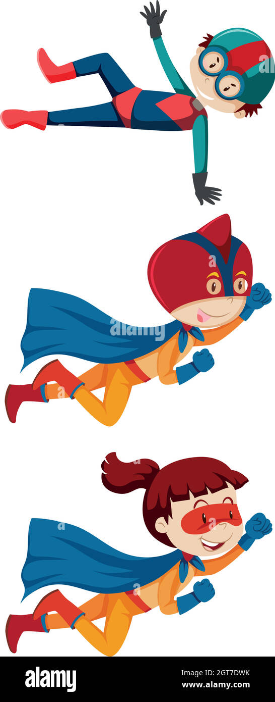 Set of superheo kids Stock Vector Image & Art - Alamy