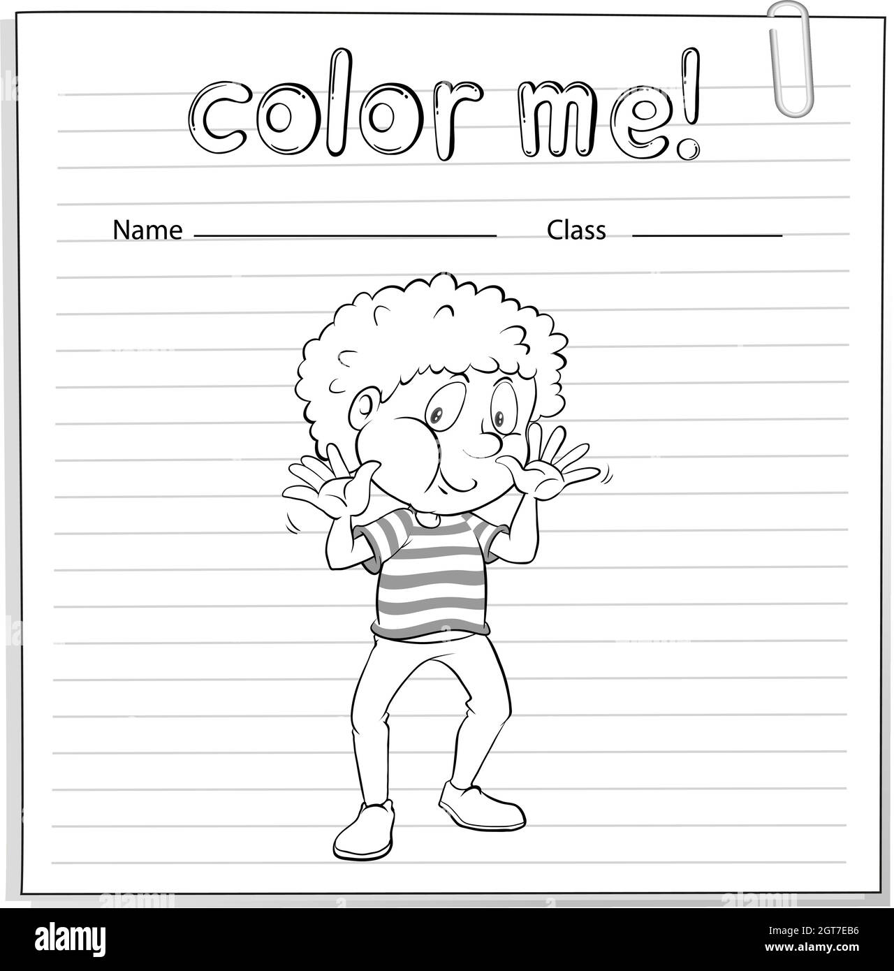Coloring worksheet with a boy Stock Vector Image & Art - Alamy