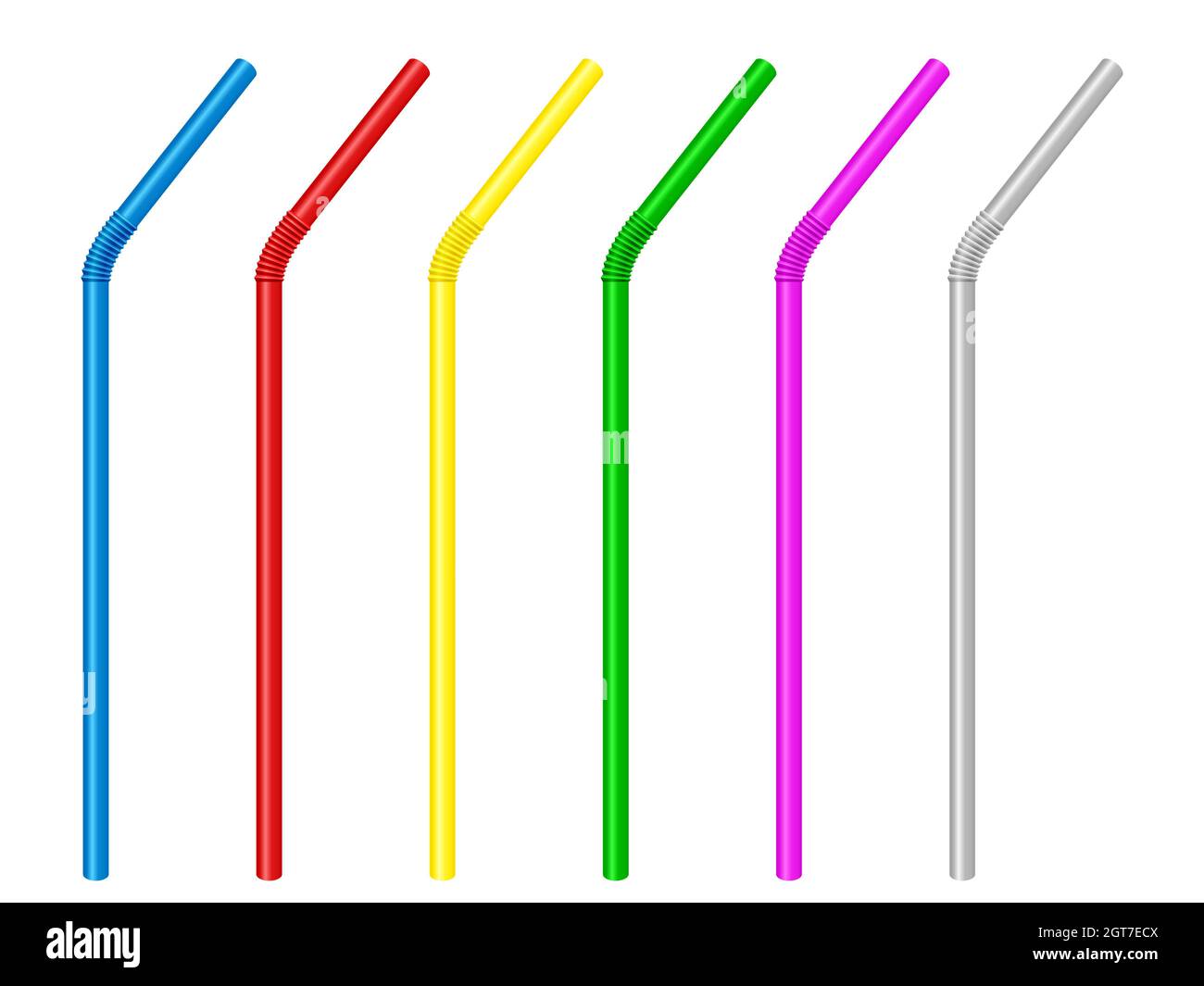Drinking straw set on a white background. Vector illustration Stock ...
