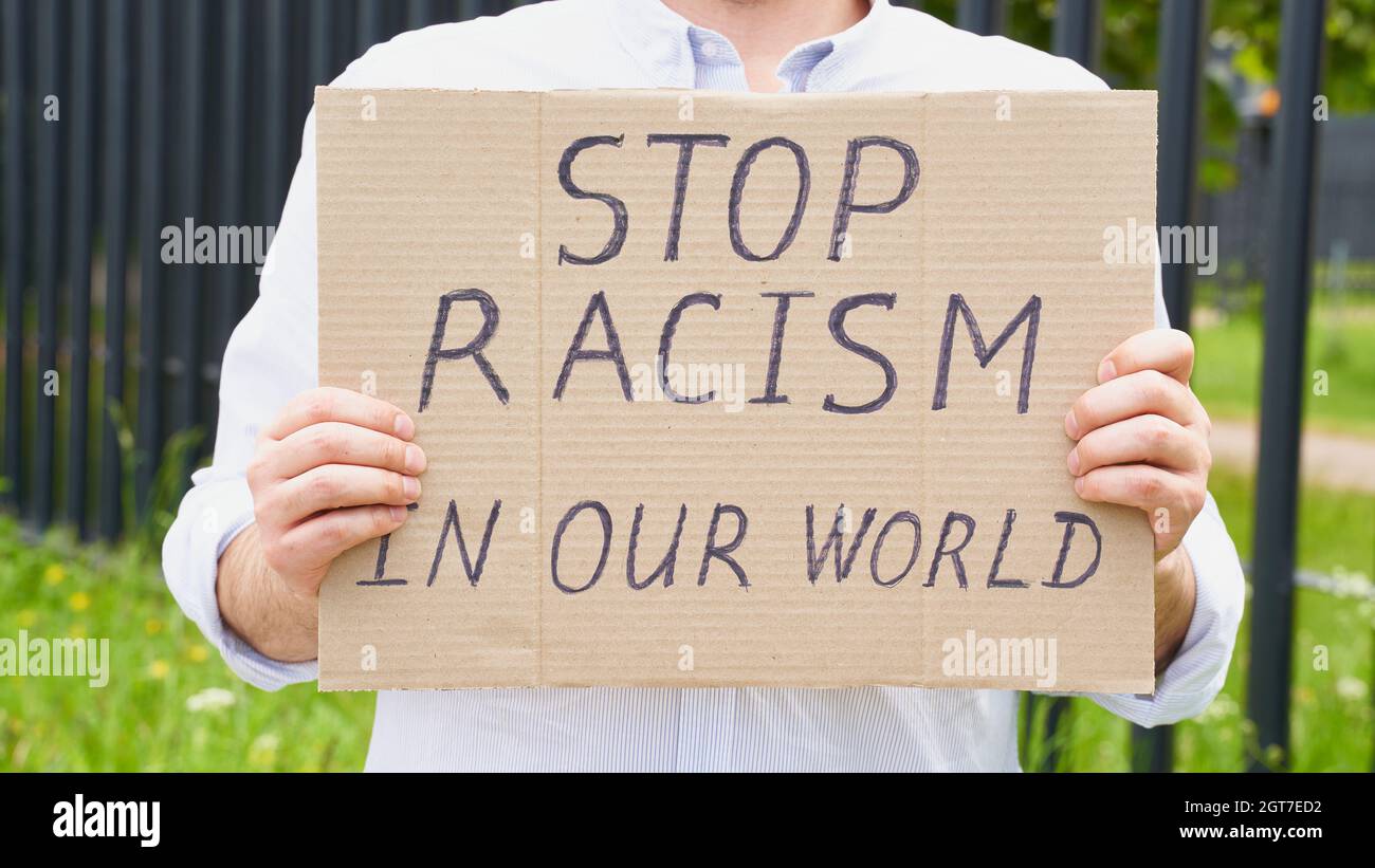 Banner stop racial discrimination hi-res stock photography and images ...