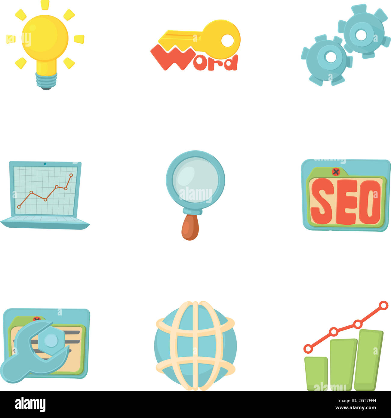 SEO promotion icons set, cartoon style Stock Vector Image & Art - Alamy