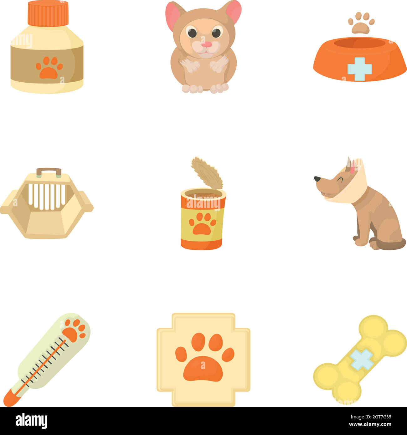Veterinary animals icons set, cartoon style Stock Vector Image & Art ...