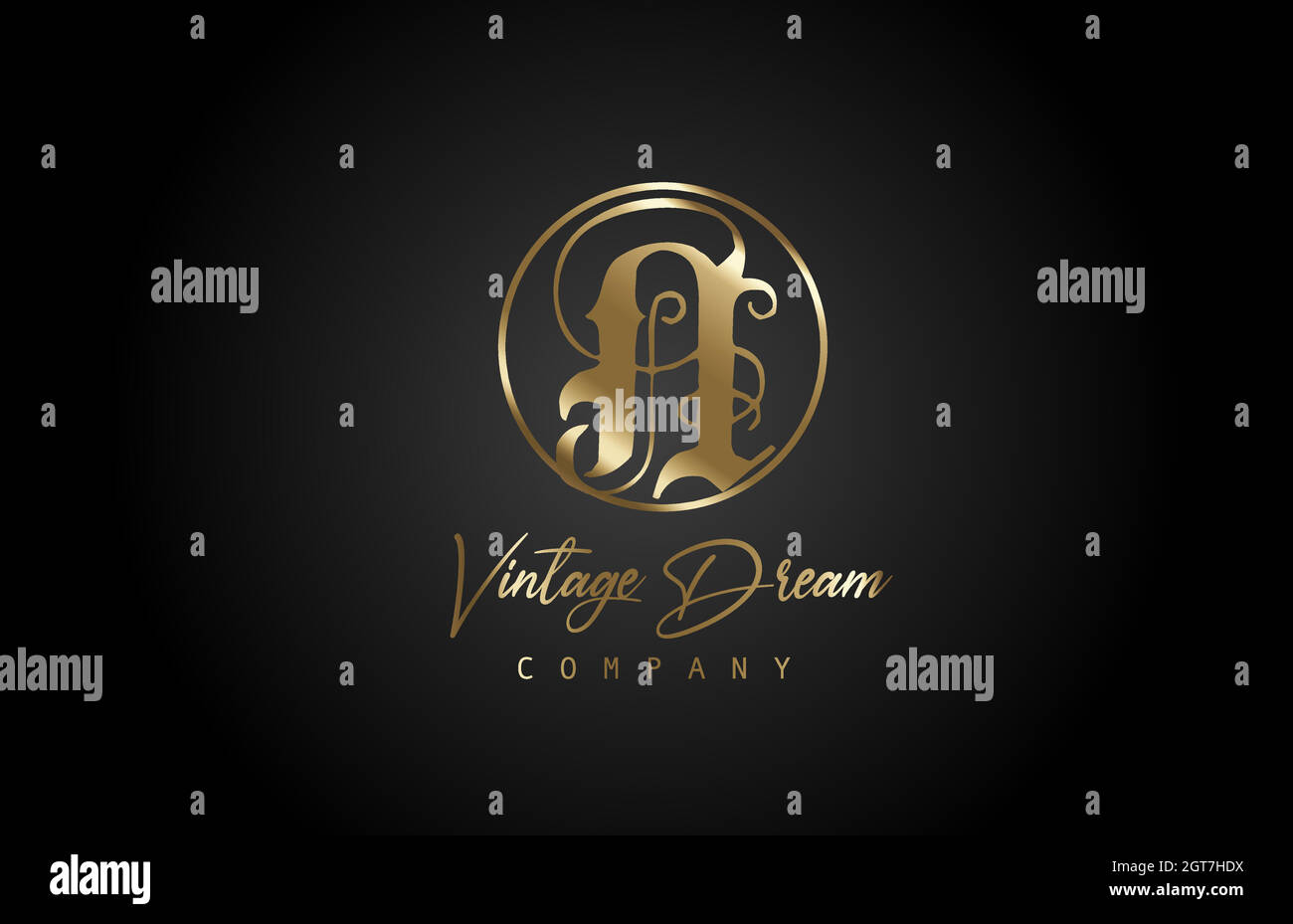 N gold golden alphabet letter icon logo. Vintage design concept for ...