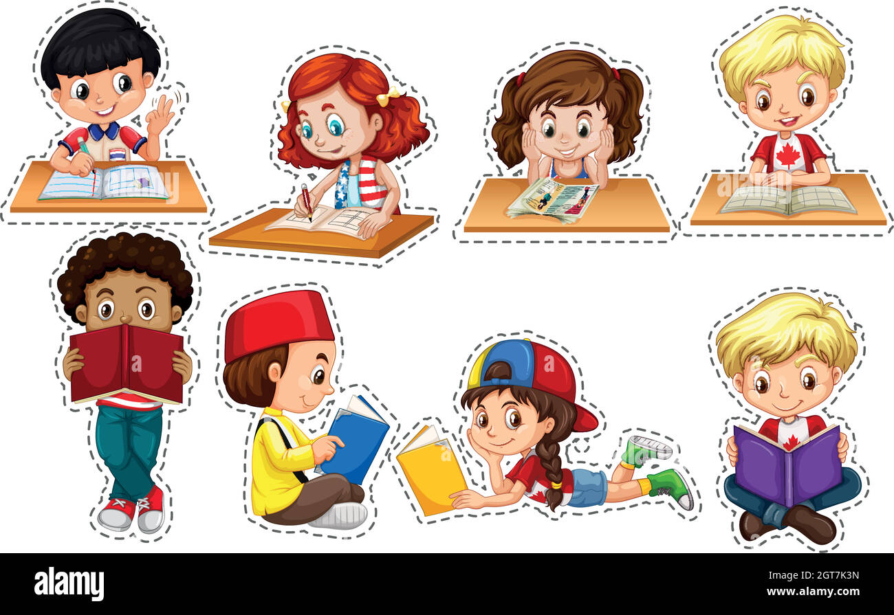 Reading cutout Stock Vector Images - Alamy