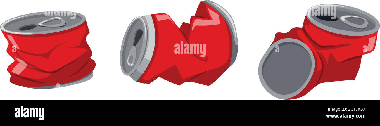 Red used cans on the floor Stock Vector Image & Art - Alamy